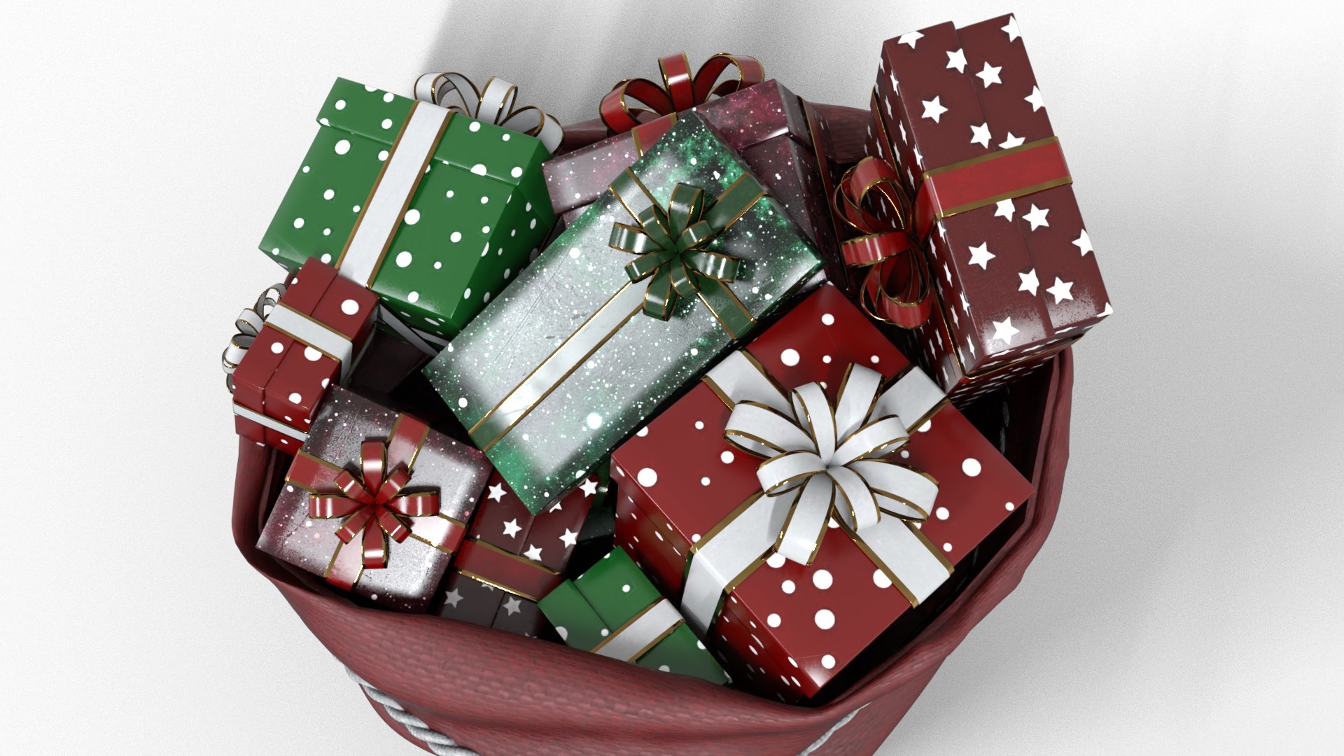 3D Christmas Gifts Bag Model - TurboSquid 2323288