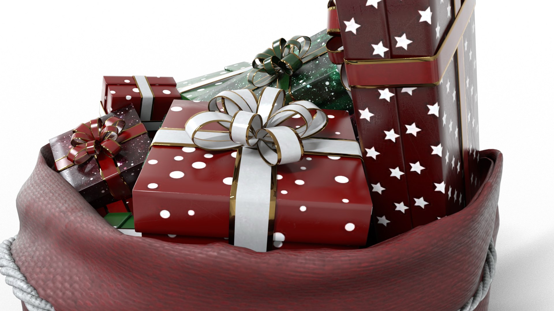 3D Christmas Gifts Bag Model - TurboSquid 2323288