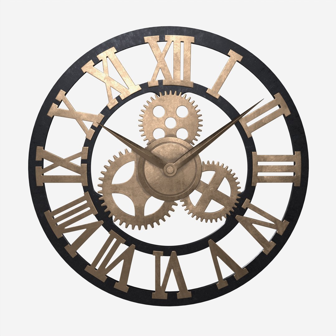 3D Decorative Gear Wall Clock - TurboSquid 1920715