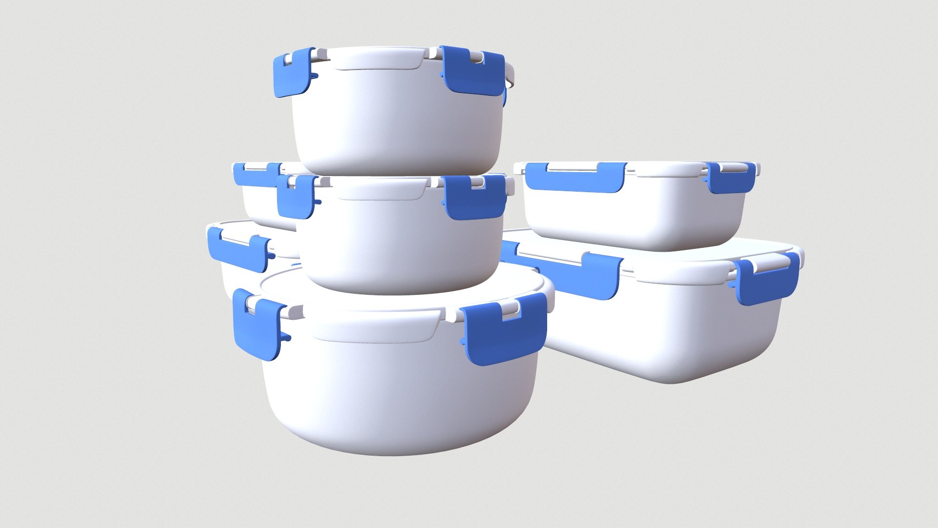 3D Model Lunch Box Glass Meal Prep Containers - TurboSquid 2368019