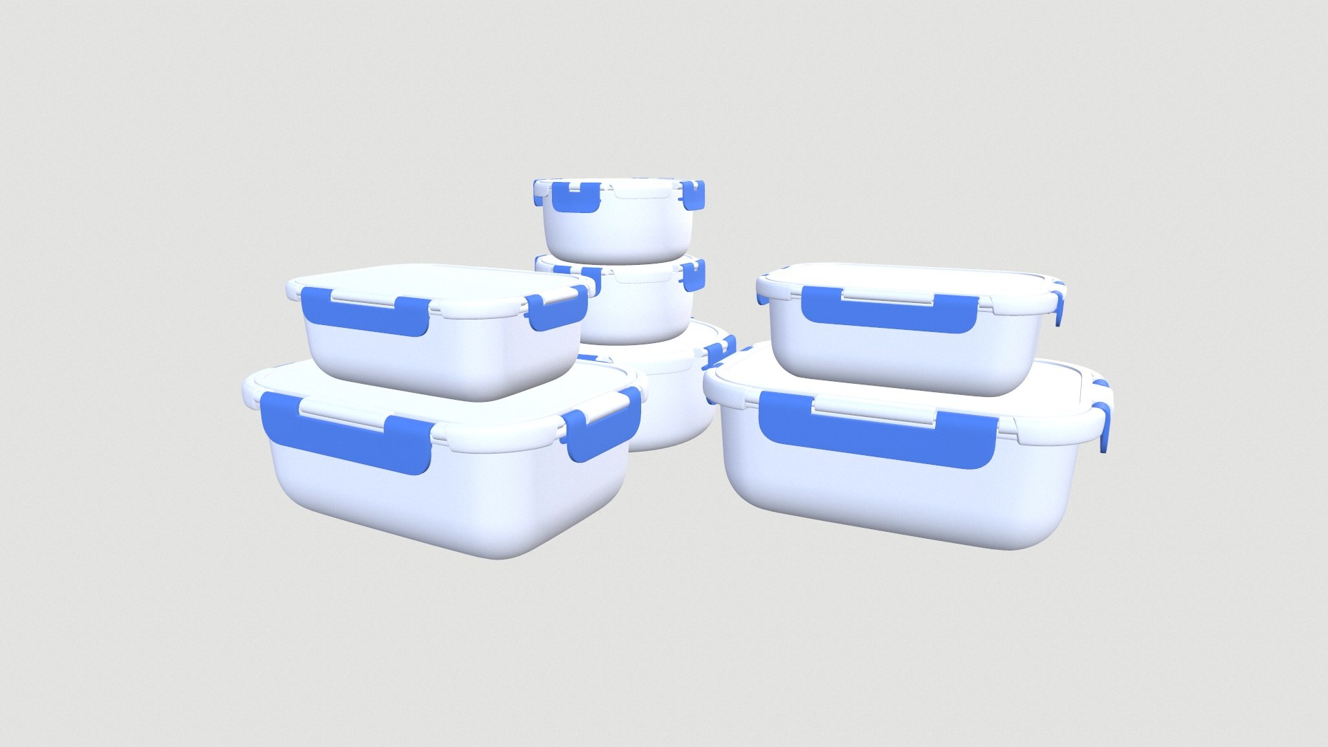 3D Model Lunch Box Glass Meal Prep Containers - TurboSquid 2368019