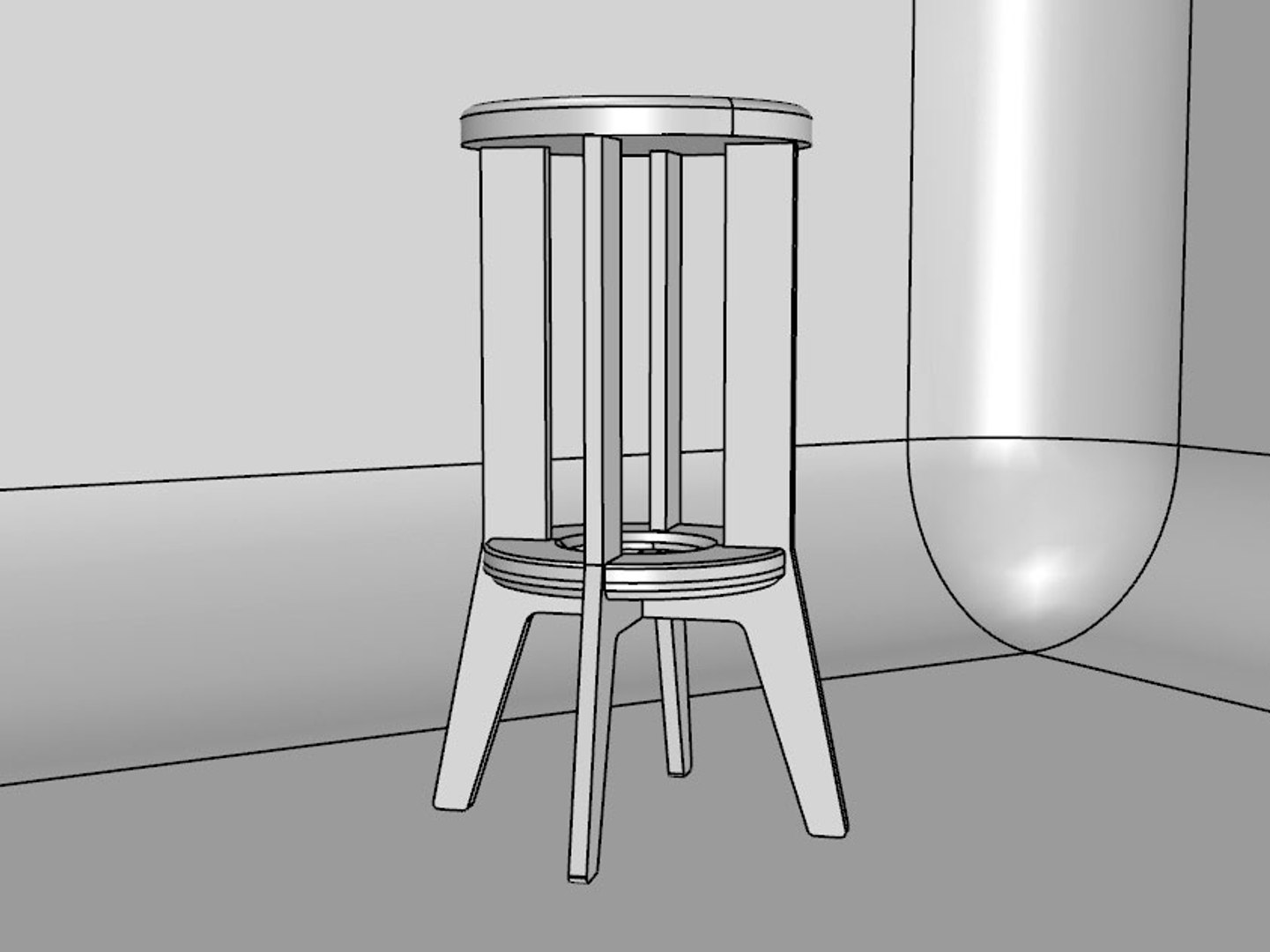 3D Bar Stool Cnc - TurboSquid 1369915