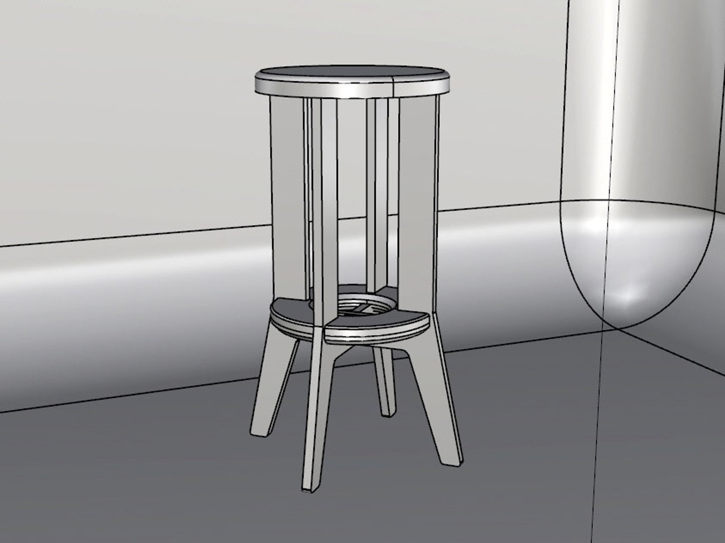 3D Bar Stool Cnc - TurboSquid 1369915