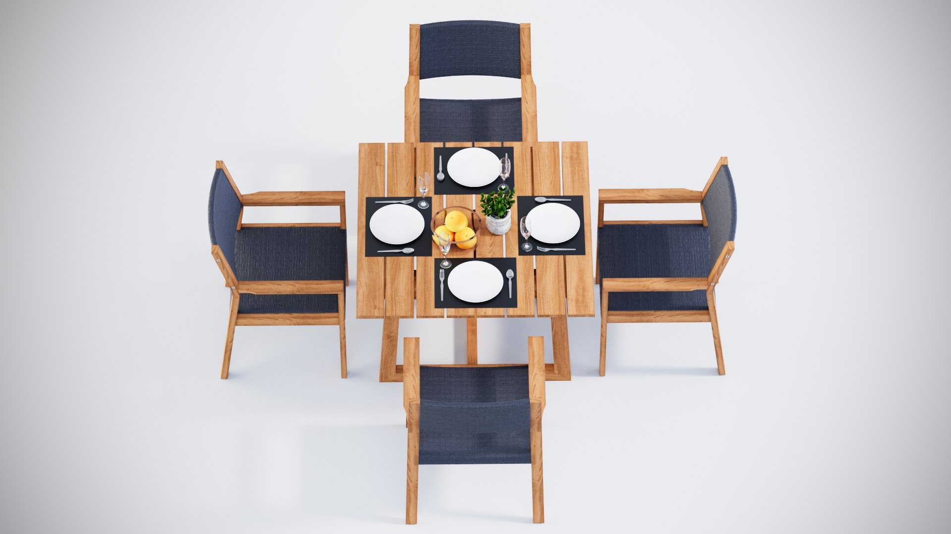 St James Table With 4 Maz Dining Chairs Model - TurboSquid 2156600