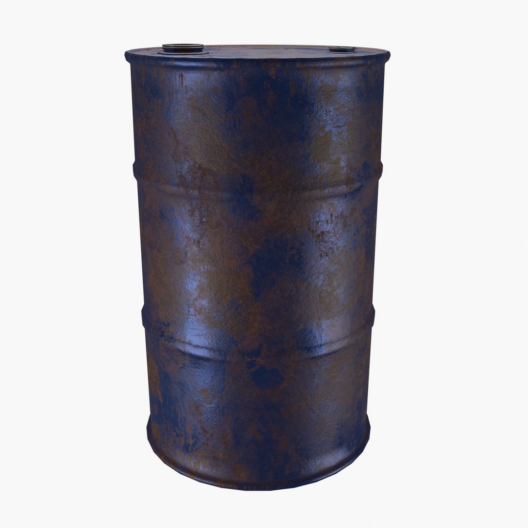 Oil Barrel Blue Rusty Clean-Logo 3D model - TurboSquid 2039209