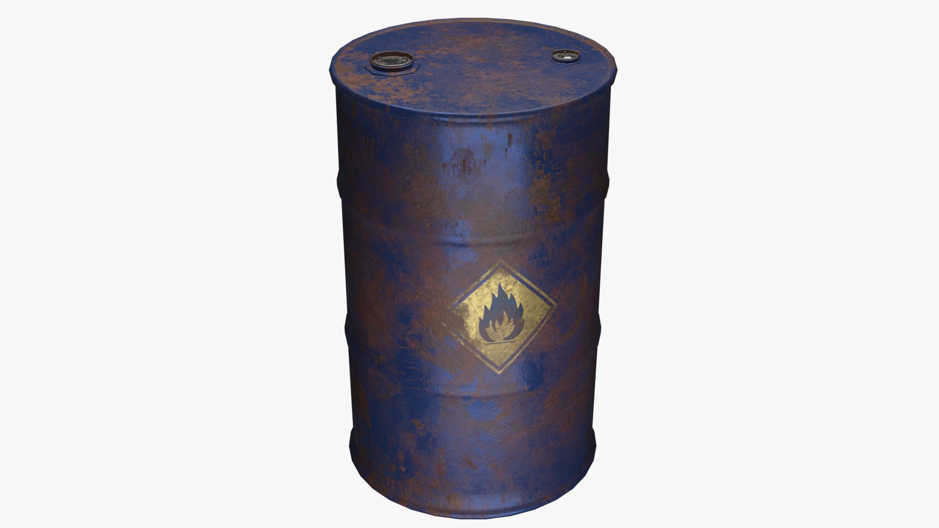 Oil Barrel Blue Rusty Clean-Logo 3D Model - TurboSquid 2039209