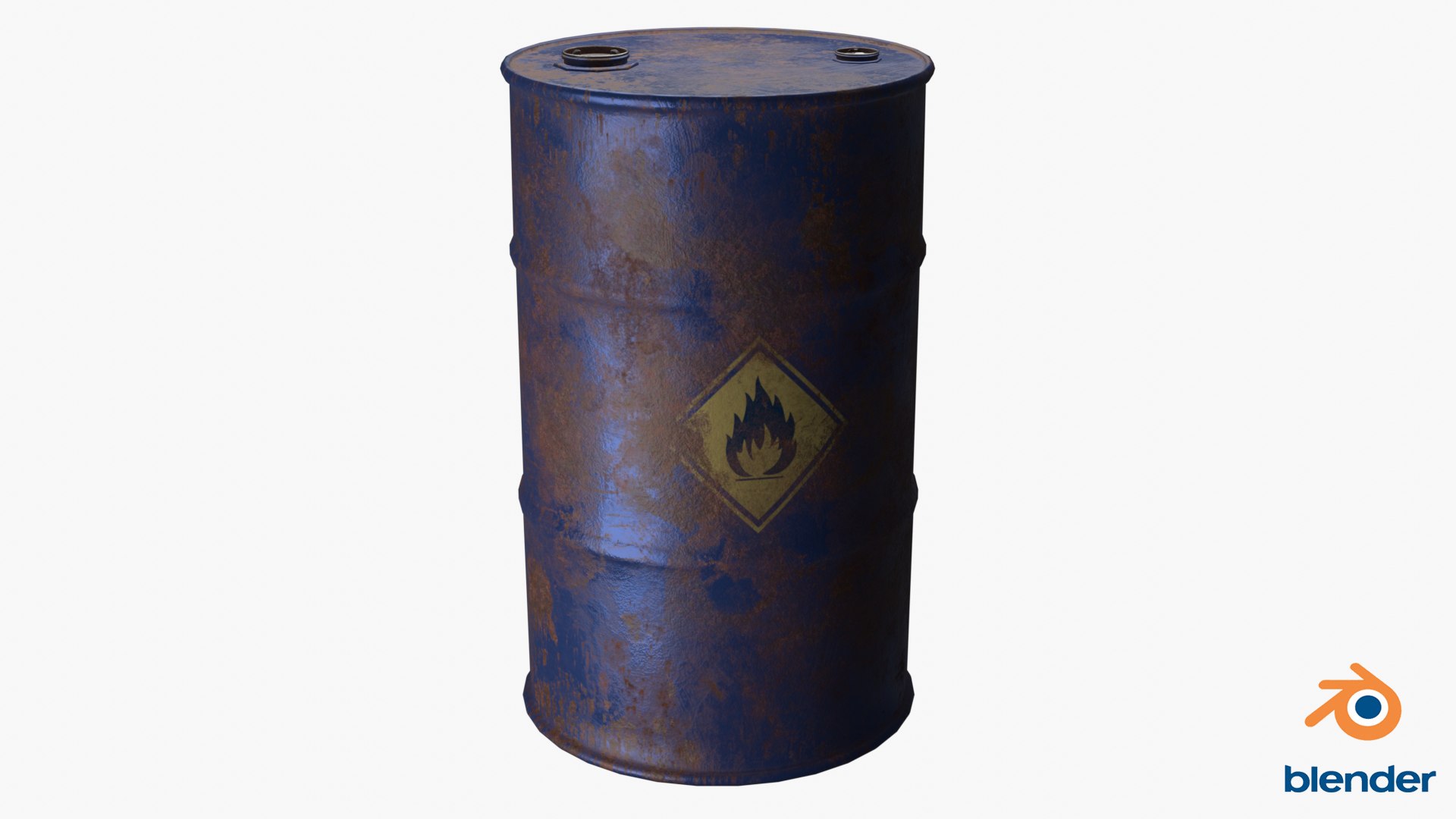 Oil Barrel Blue Rusty Clean-Logo 3D Model - TurboSquid 2039209