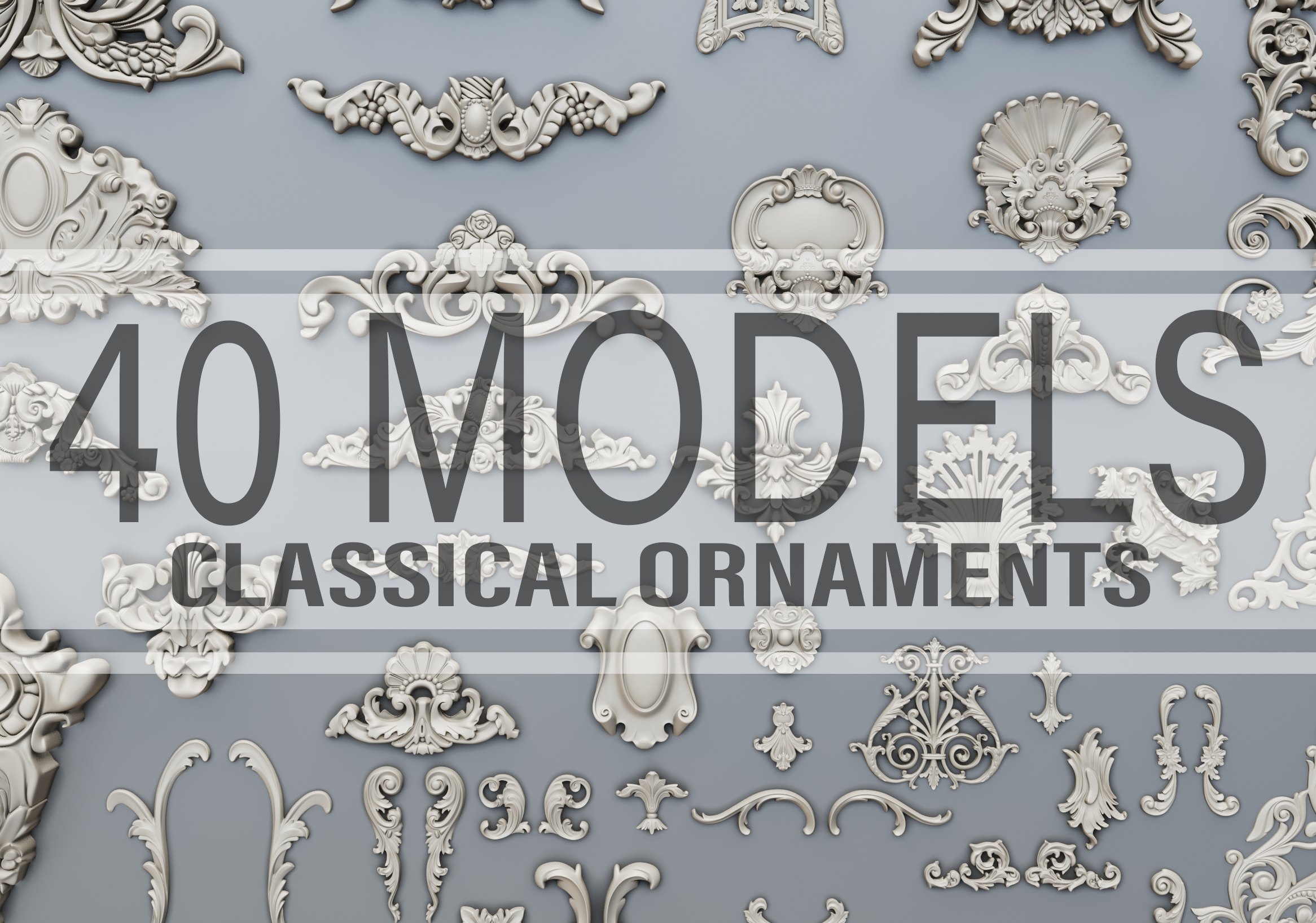 3D classic baroque ornaments model - TurboSquid 1331235