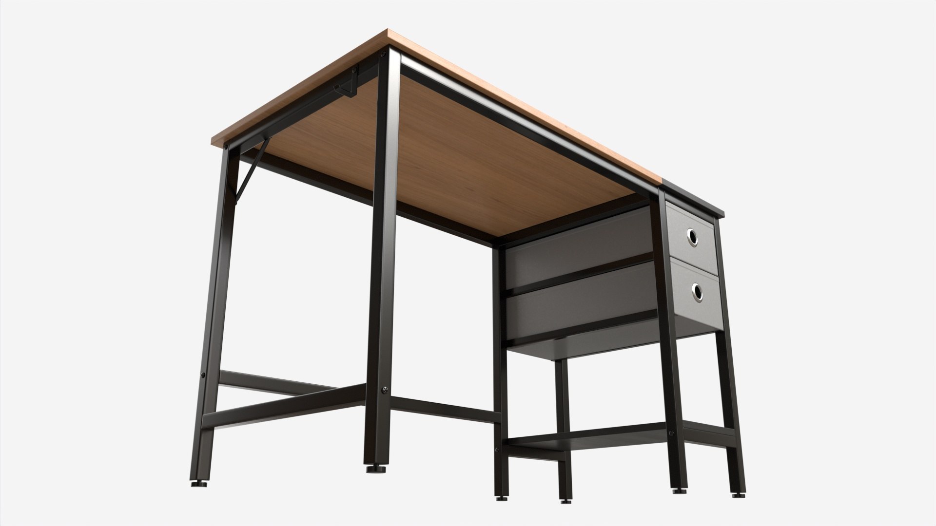 3D Office Desk With Drawers And Shelf - TurboSquid 1988556