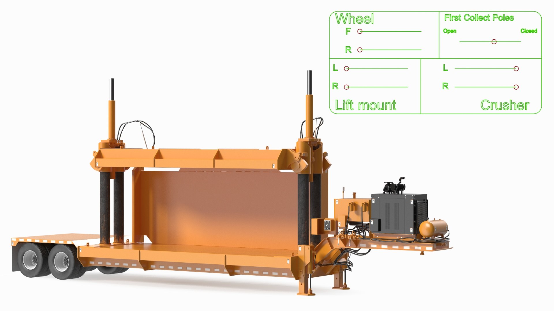 Portable Car Crusher Yellow Rigged 3D Model - TurboSquid 2148444