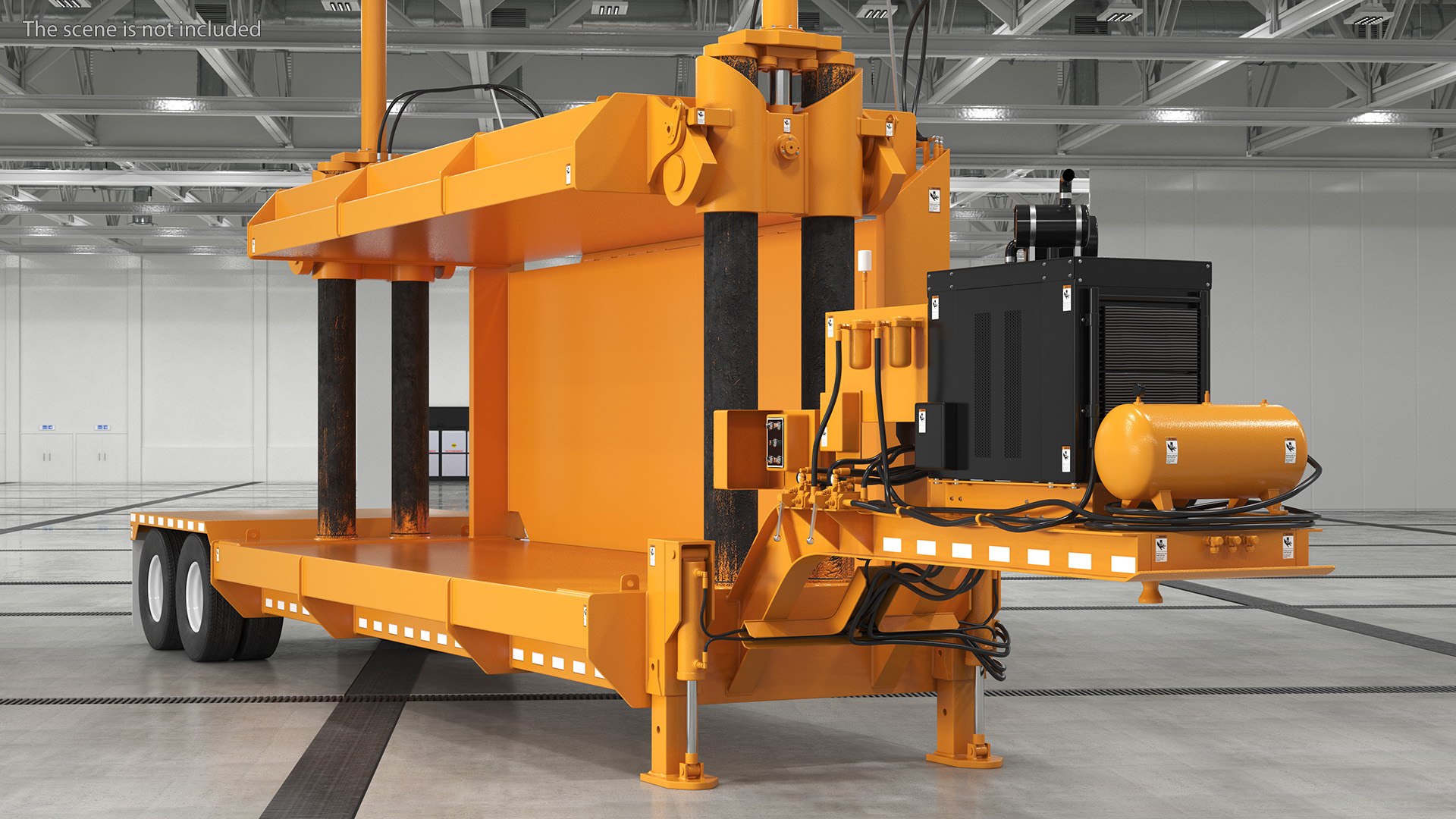 Portable Car Crusher Yellow Rigged 3D Model - TurboSquid 2148444