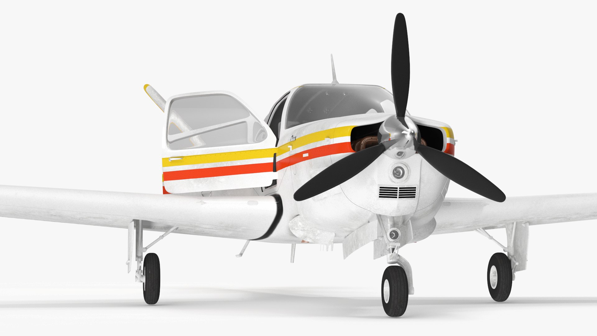 Single Engine Private Aircraft Beechcraft Bonanza S35 Rigged For Maya ...