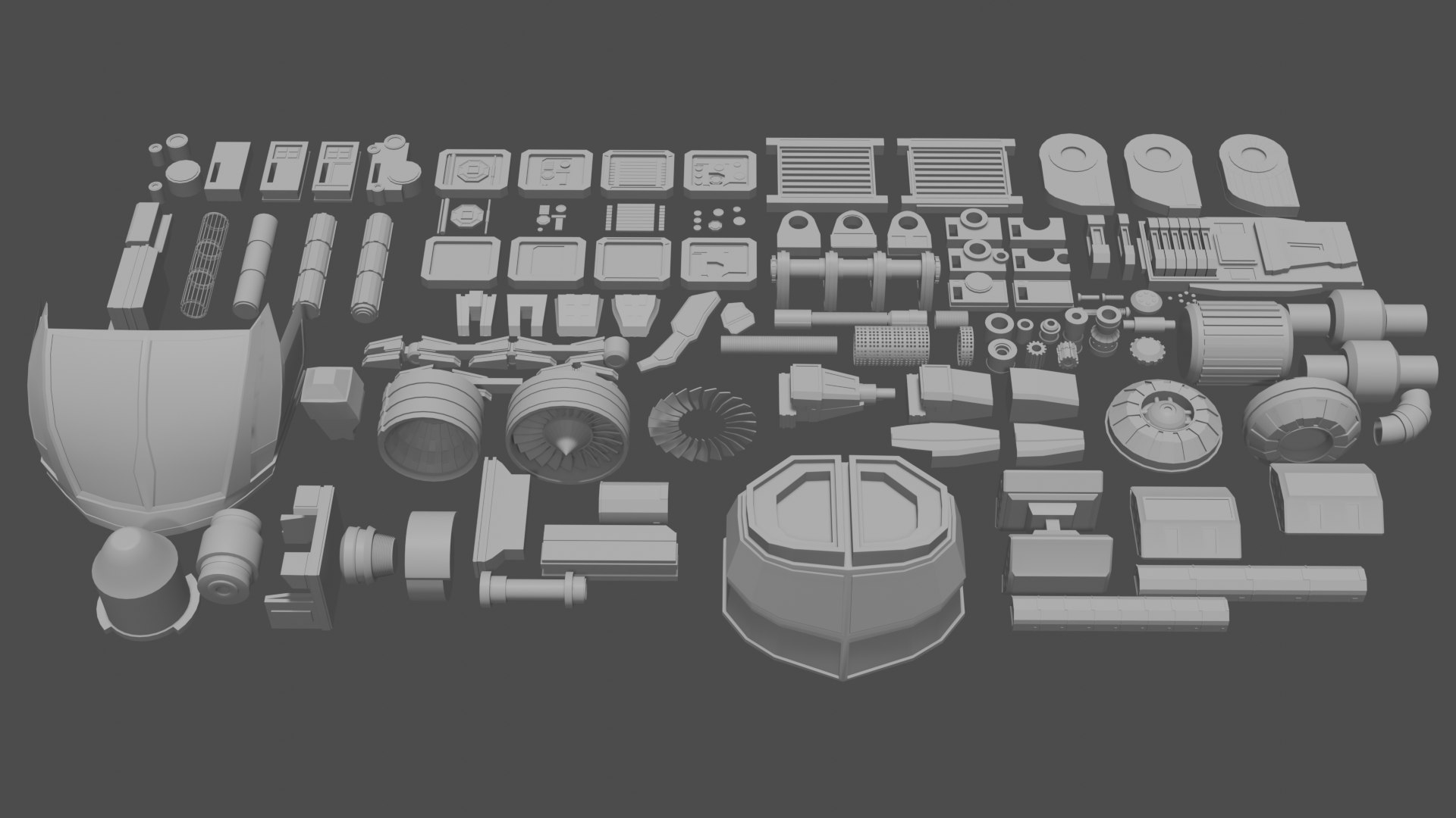 3D Mech Parts - Kitbash In Blender - TurboSquid 1973639