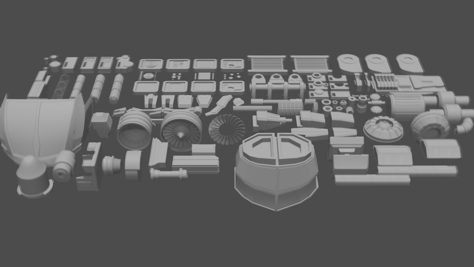 3D Mech Parts - Kitbash In Blender - TurboSquid 1973639
