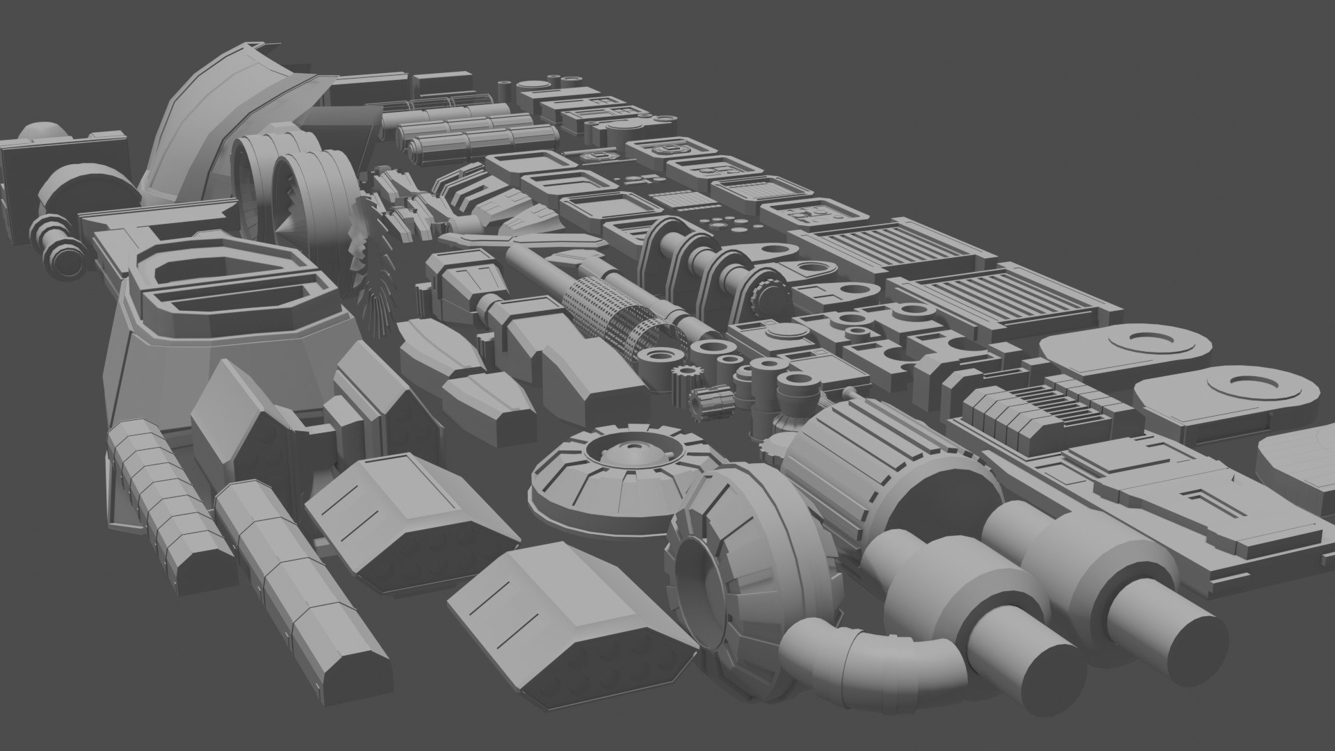 3D Mech Parts - Kitbash In Blender - TurboSquid 1973639