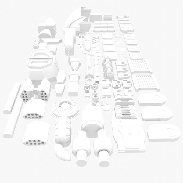 modelo 3d Piezas mecánicas - Kitbash en Blender - TurboSquid 1973639