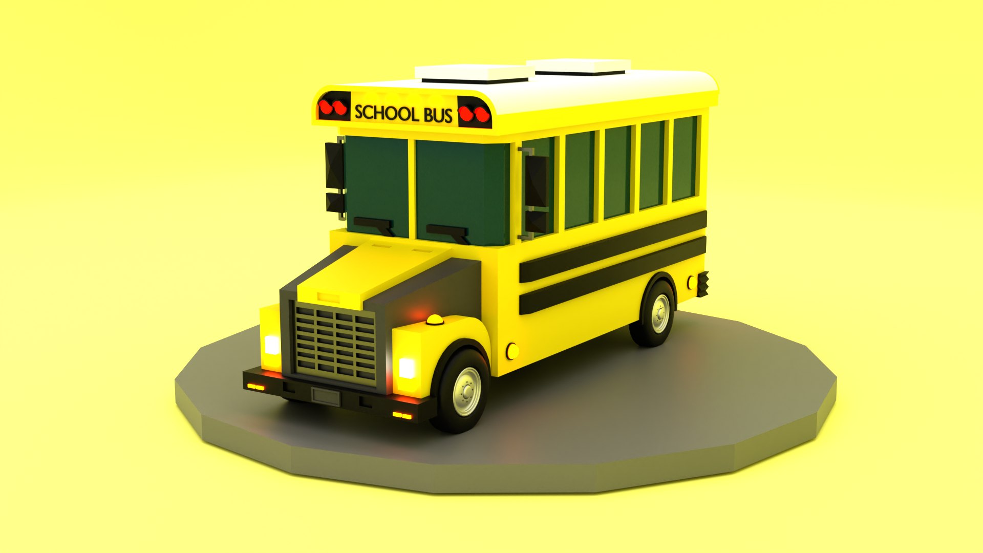 3D Model Low-poly School Bus - TurboSquid 2142040