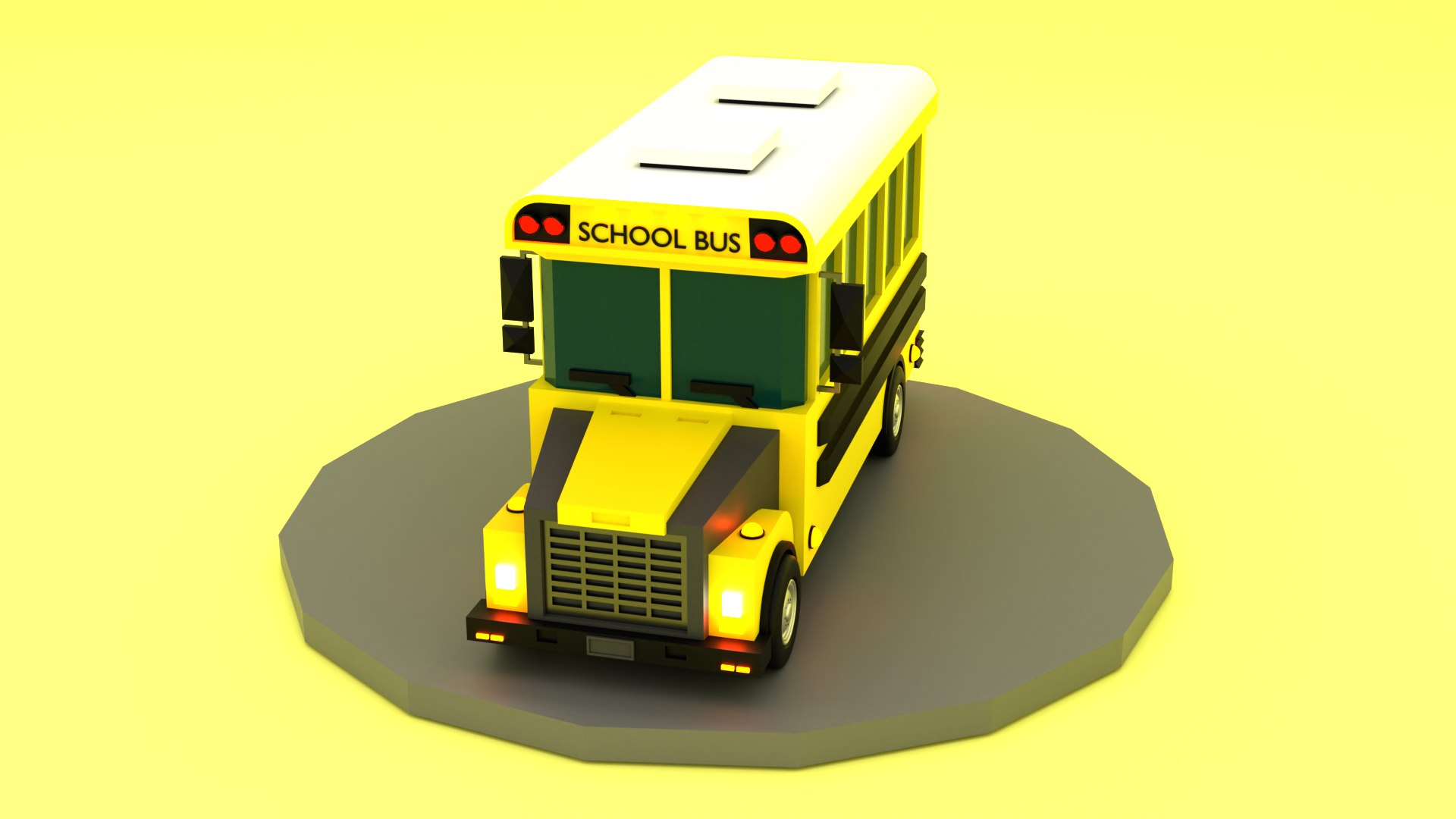 3D Model Low-poly School Bus - TurboSquid 2142040