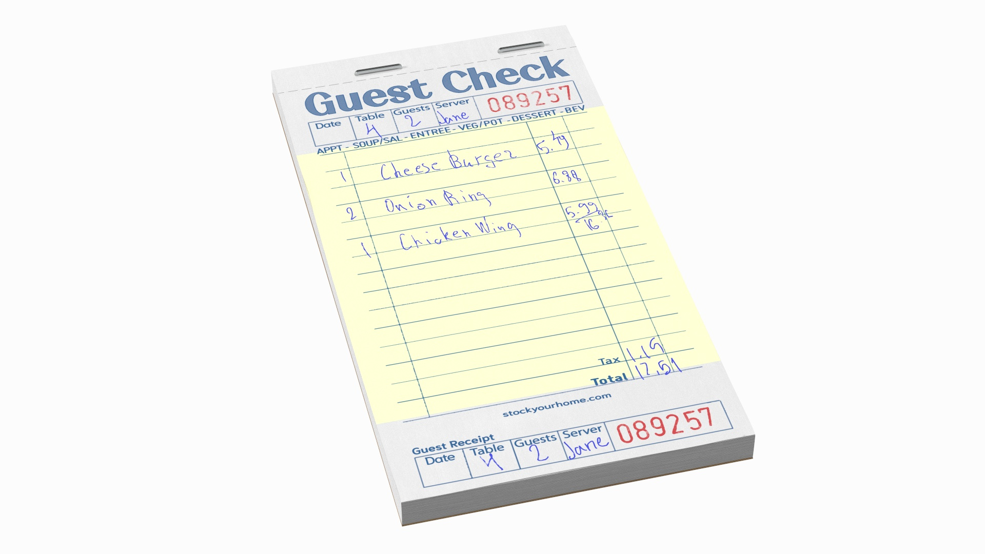 Filled Guest Check Book Yellow Pages Model - TurboSquid 2071804