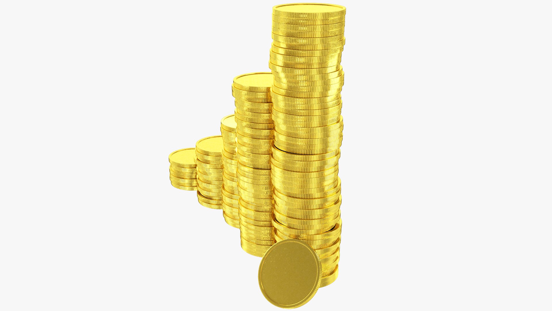 3D Coins Stacks V1 - TurboSquid 2003580