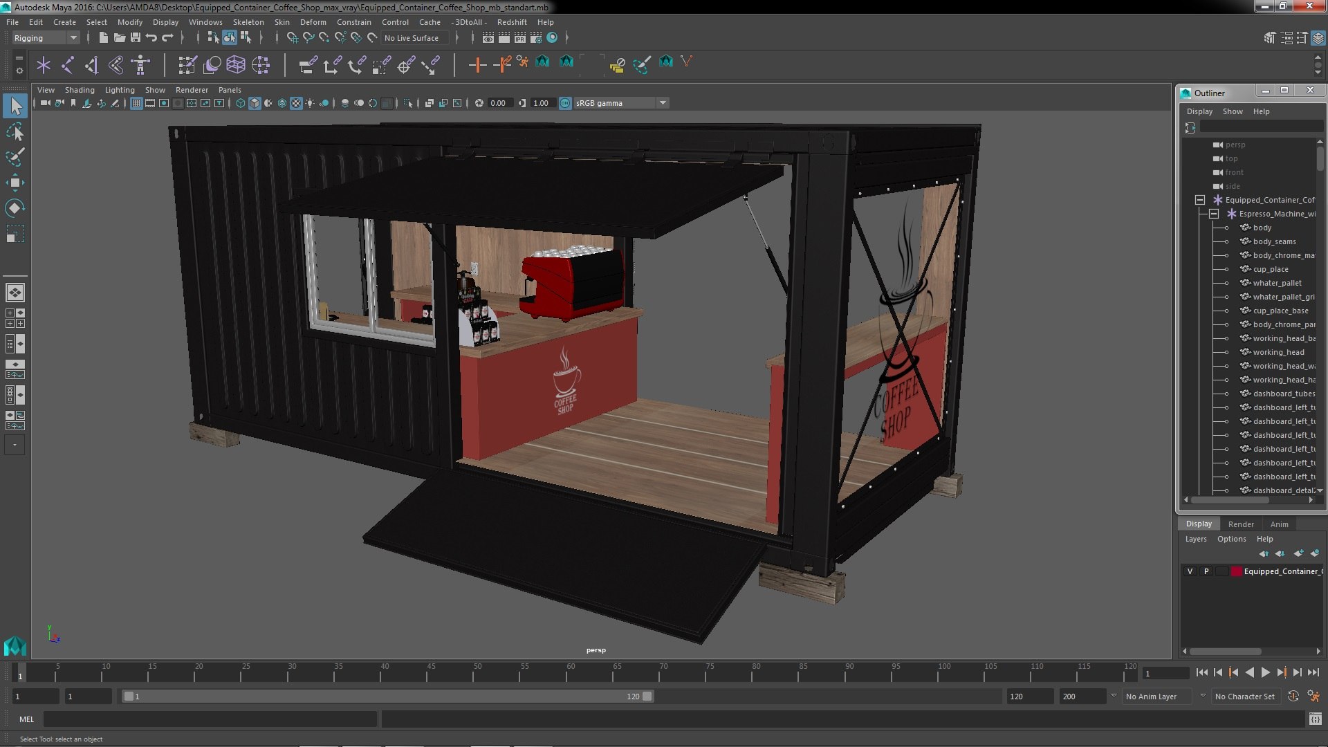 3D Equipped Container Coffee Shop - TurboSquid 2155581