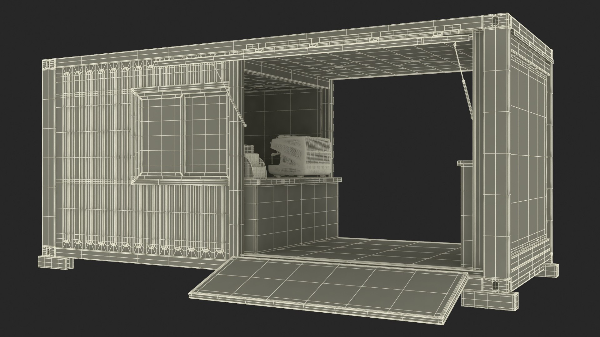 3D Equipped Container Coffee Shop - TurboSquid 2155581