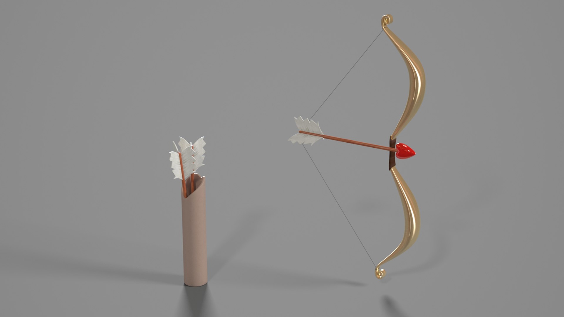 3D Cupidon Love Bow And Arrows Model - TurboSquid 2095397