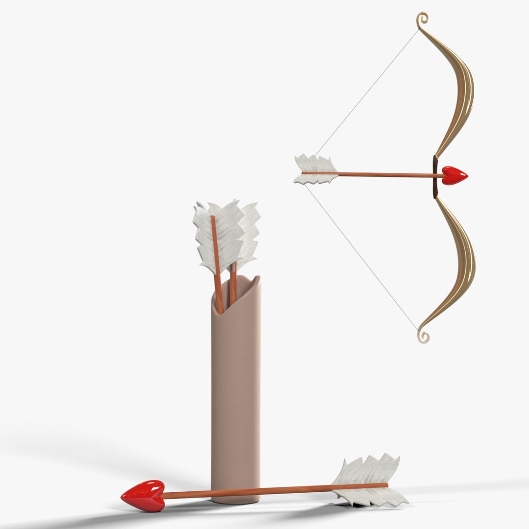 3D Cupidon Love Bow And Arrows Model - TurboSquid 2095397