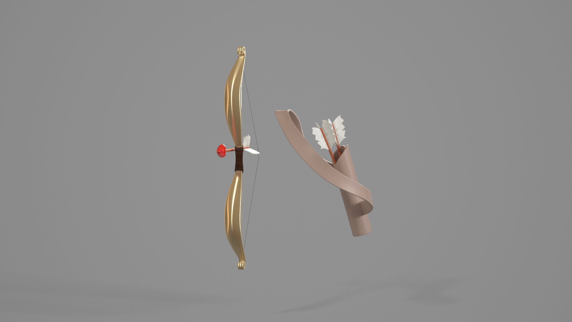 3D Cupidon Love Bow And Arrows Model - TurboSquid 2095397
