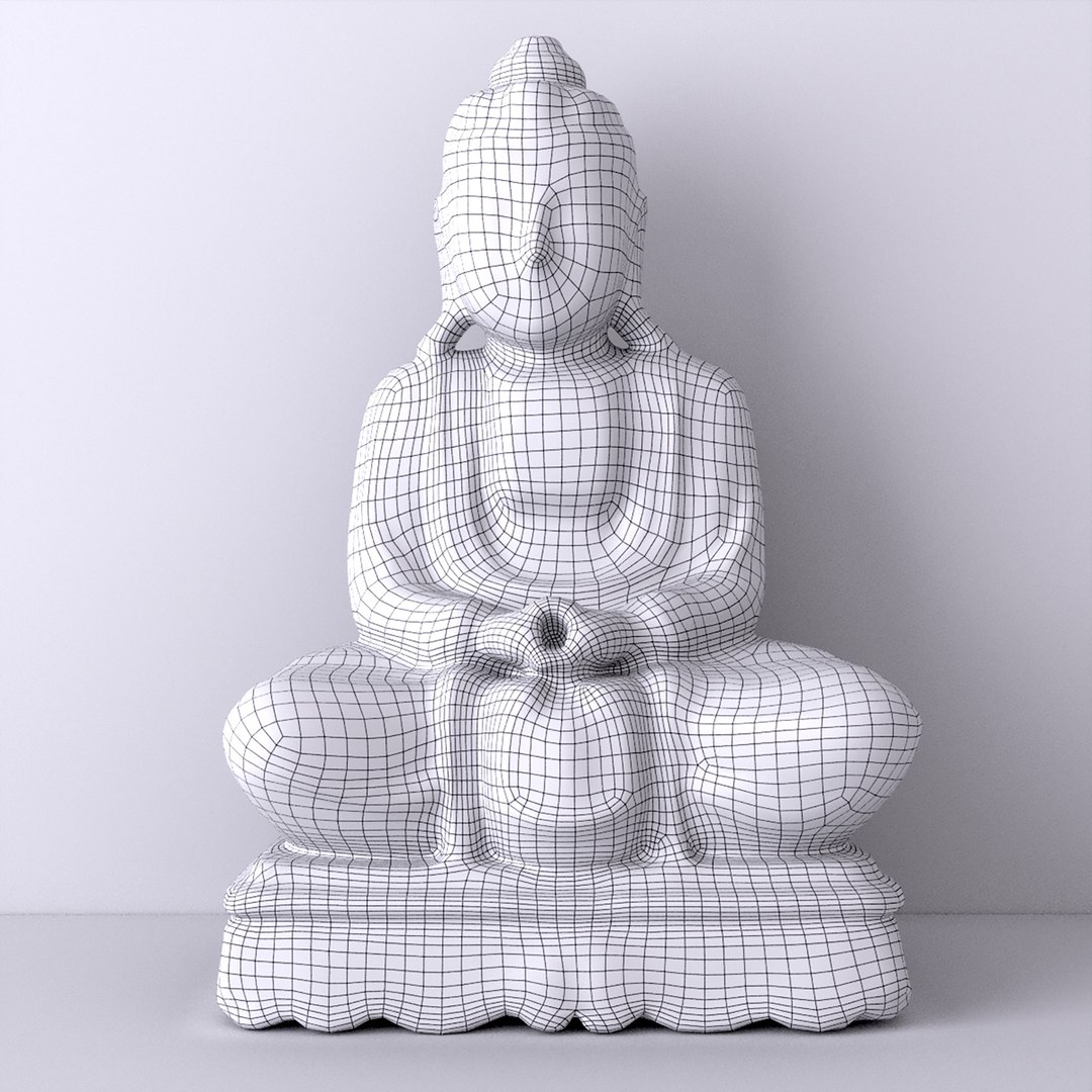 Antique Wooden Sitting Buddha 3D Model - TurboSquid 2470687