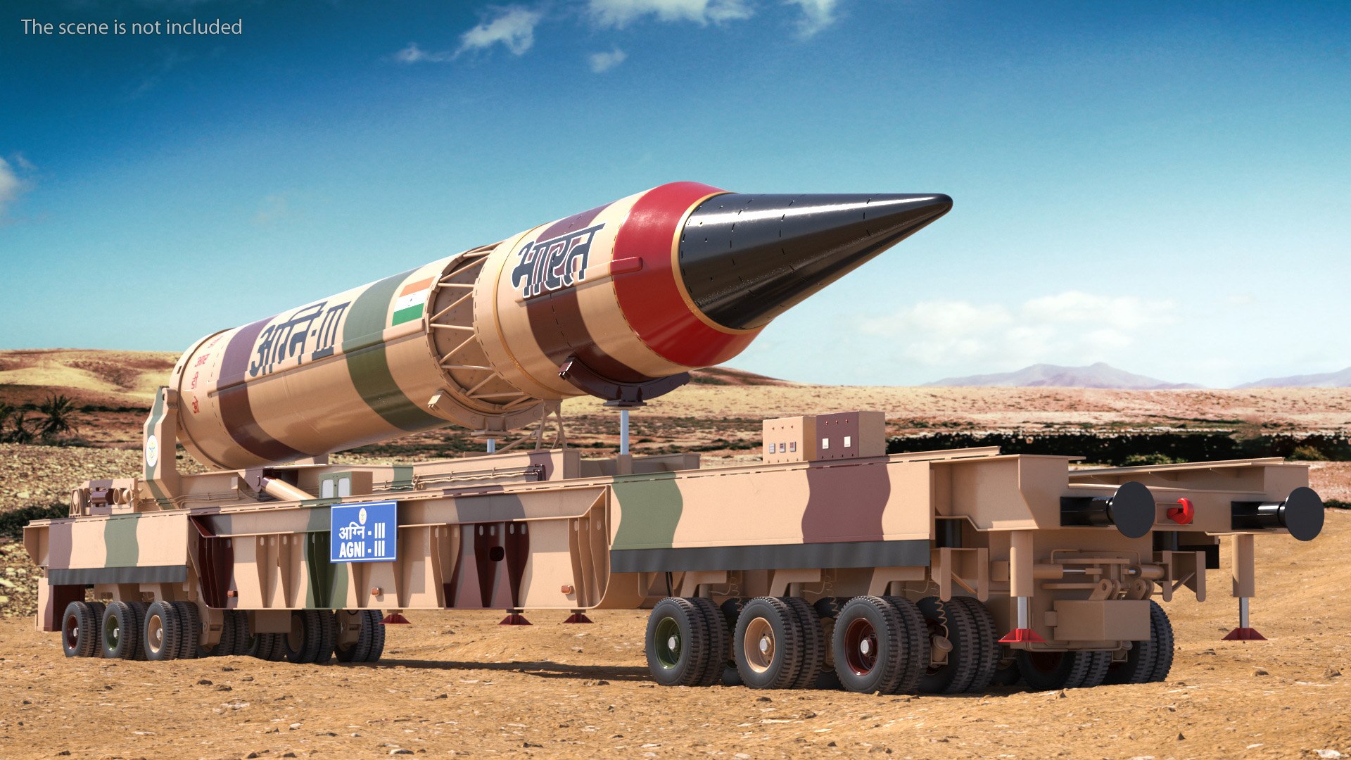 Indias Ballistic Missile Defence System Agni III 3D Model - TurboSquid ...