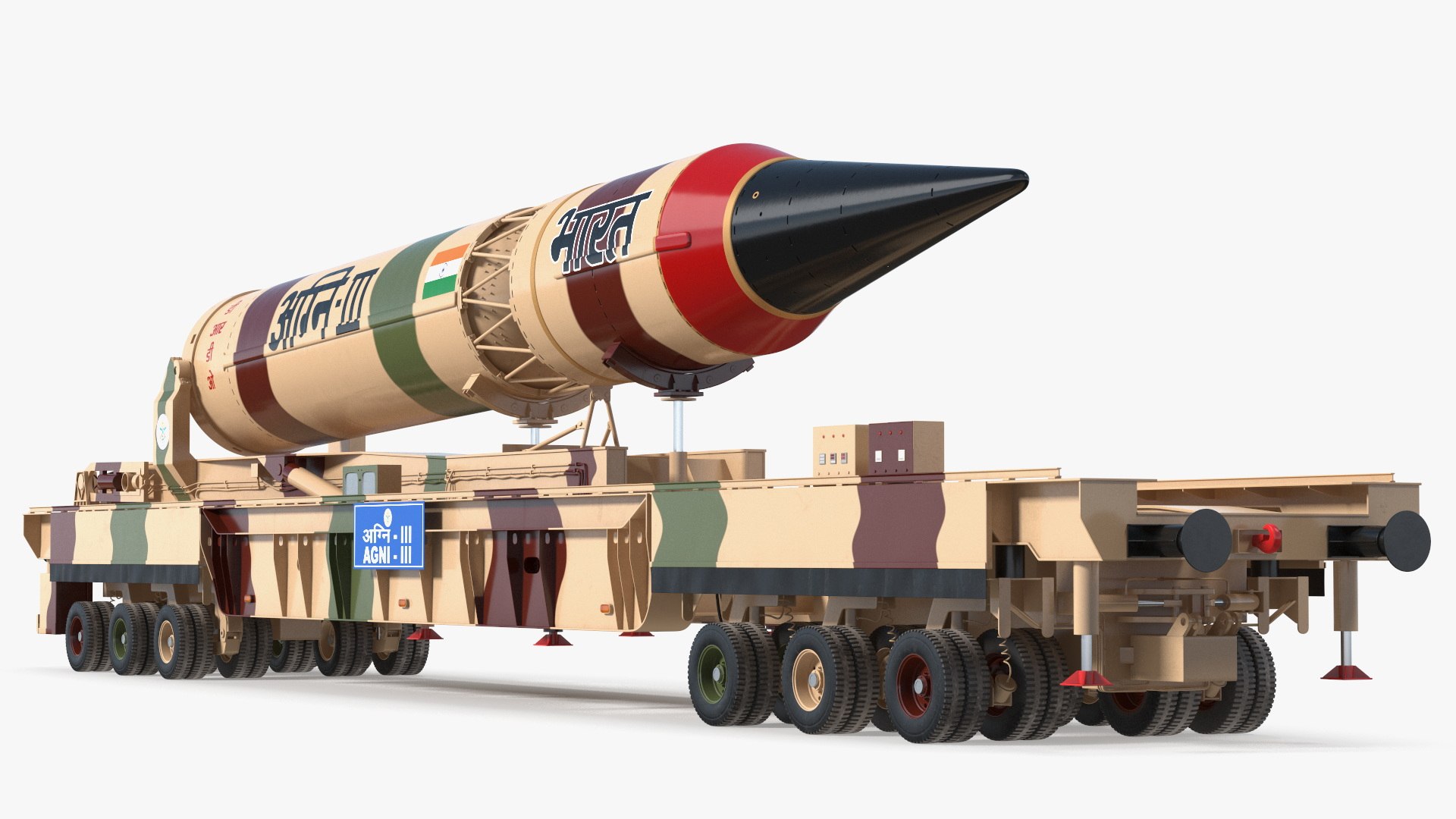 Indias Ballistic Missile Defence System Agni III 3D Model - TurboSquid ...