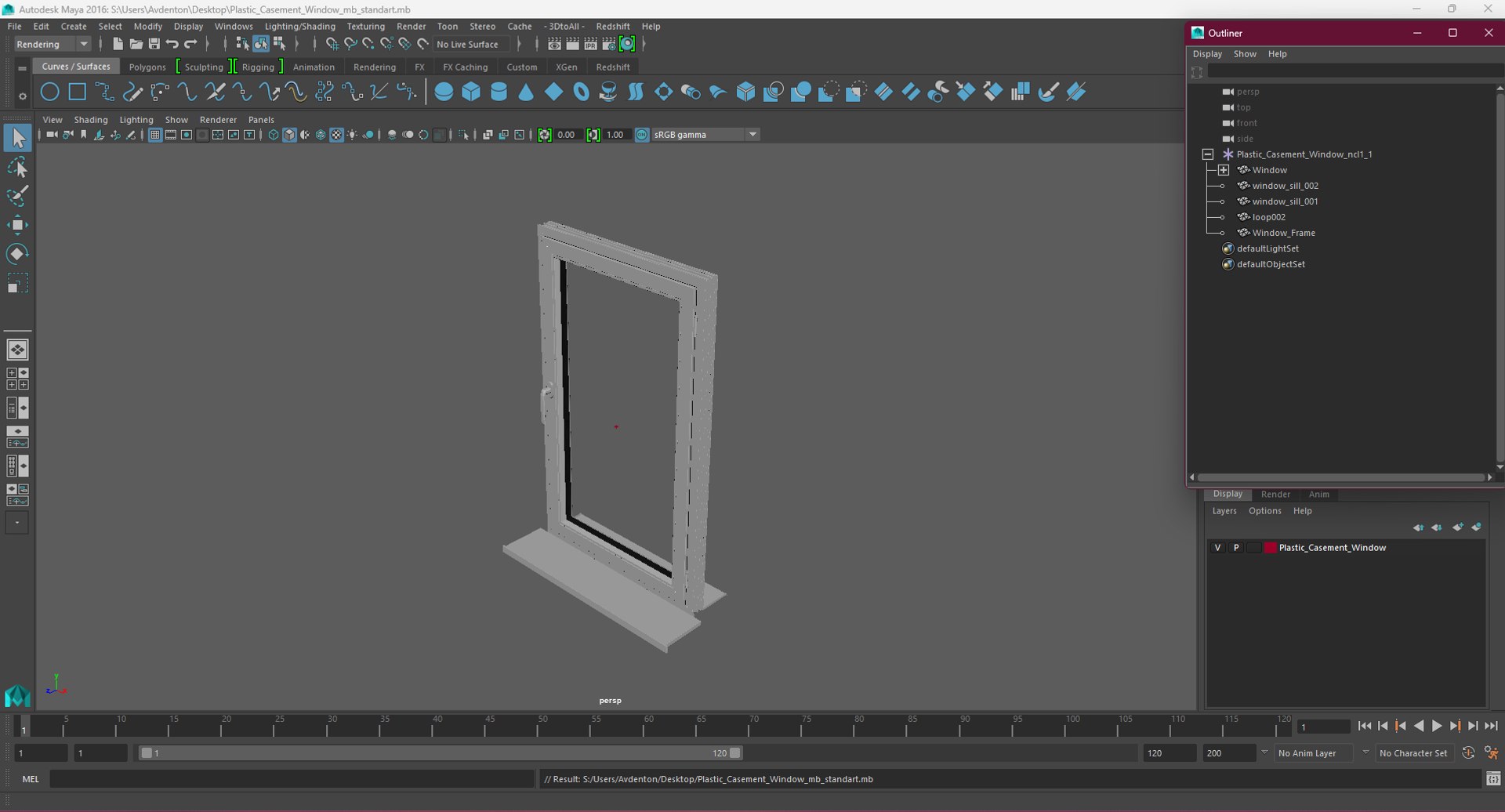 Plastic Casement Window 3D Model - TurboSquid 2250942