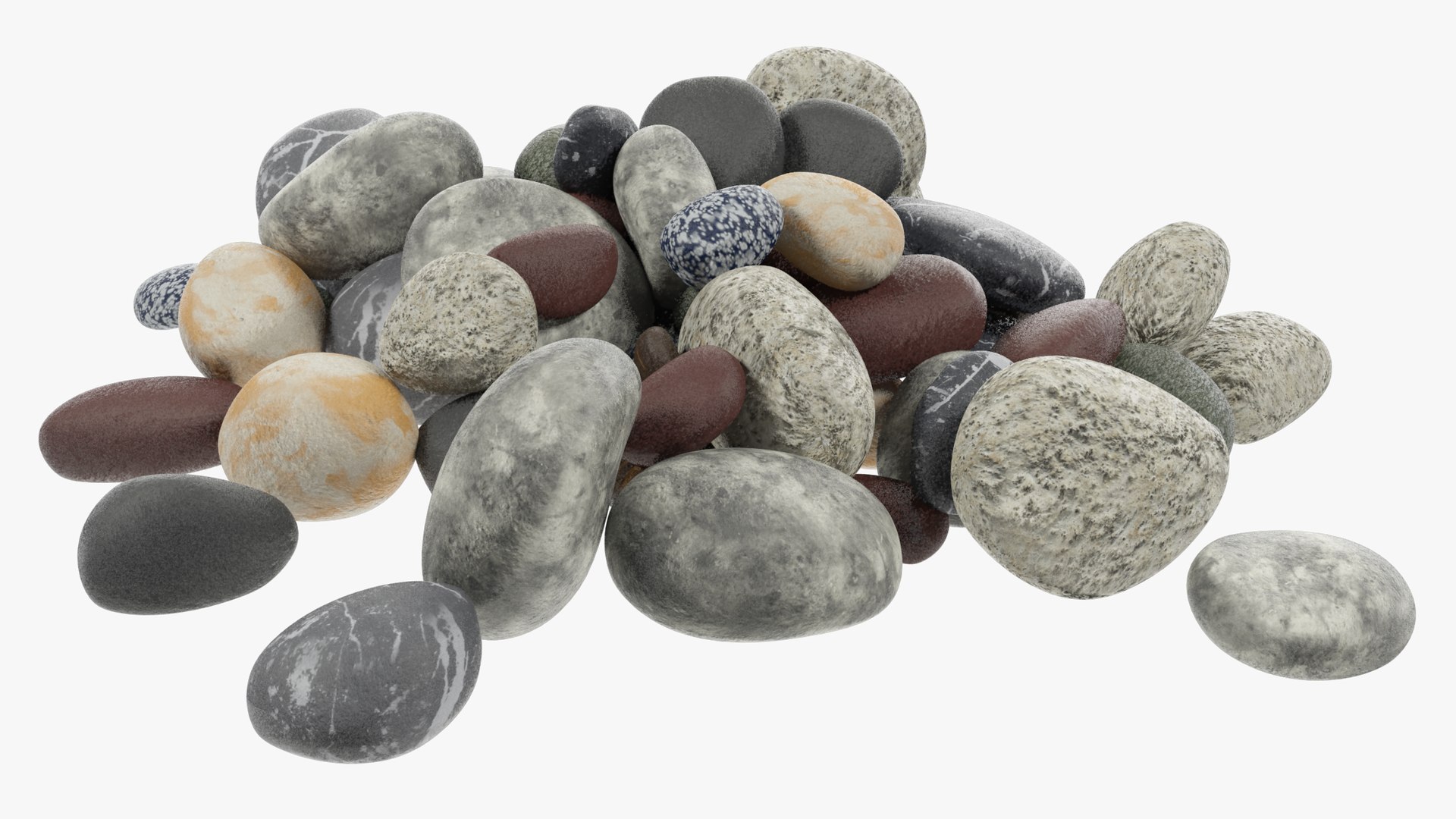 Pebbles Stones 3D Model - TurboSquid 1585037