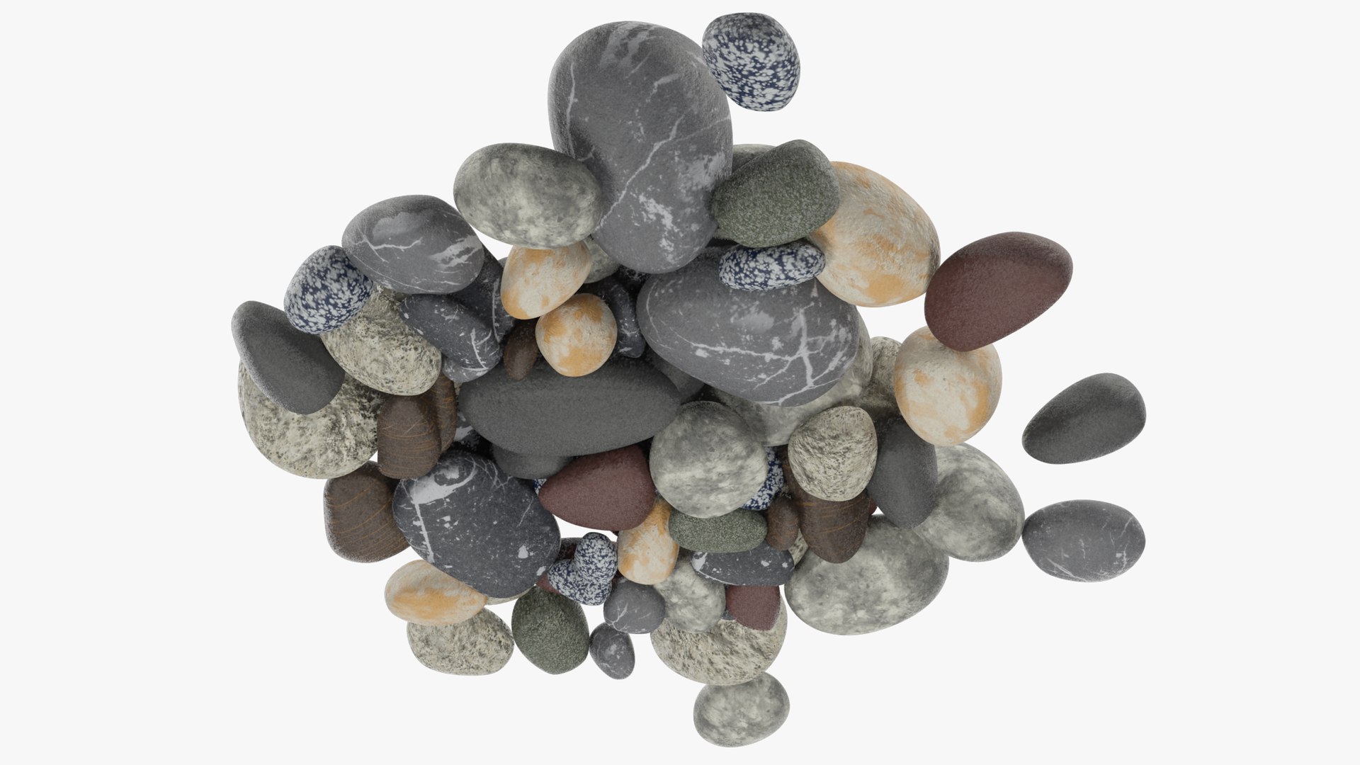 Pebbles Stones 3D Model - TurboSquid 1585037