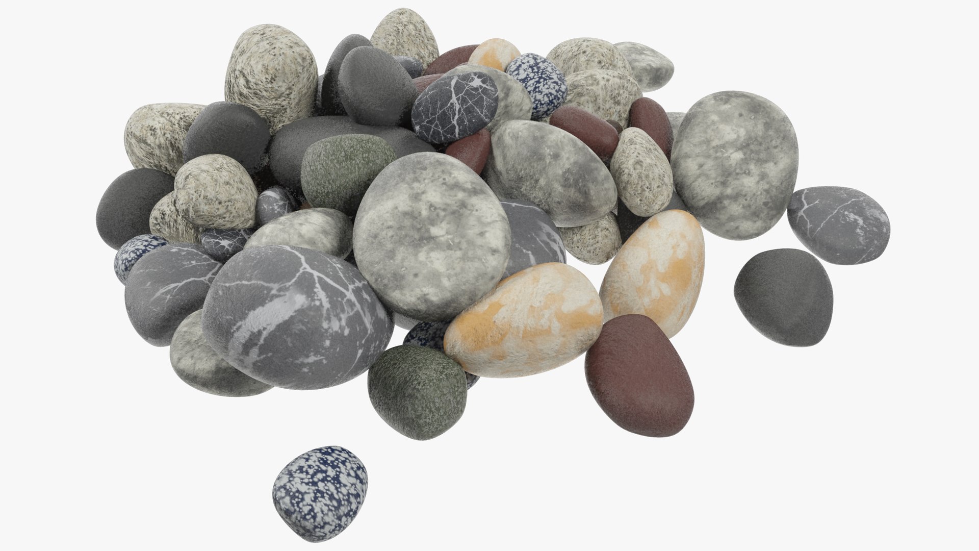 Pebbles Stones 3D Model - TurboSquid 1585037