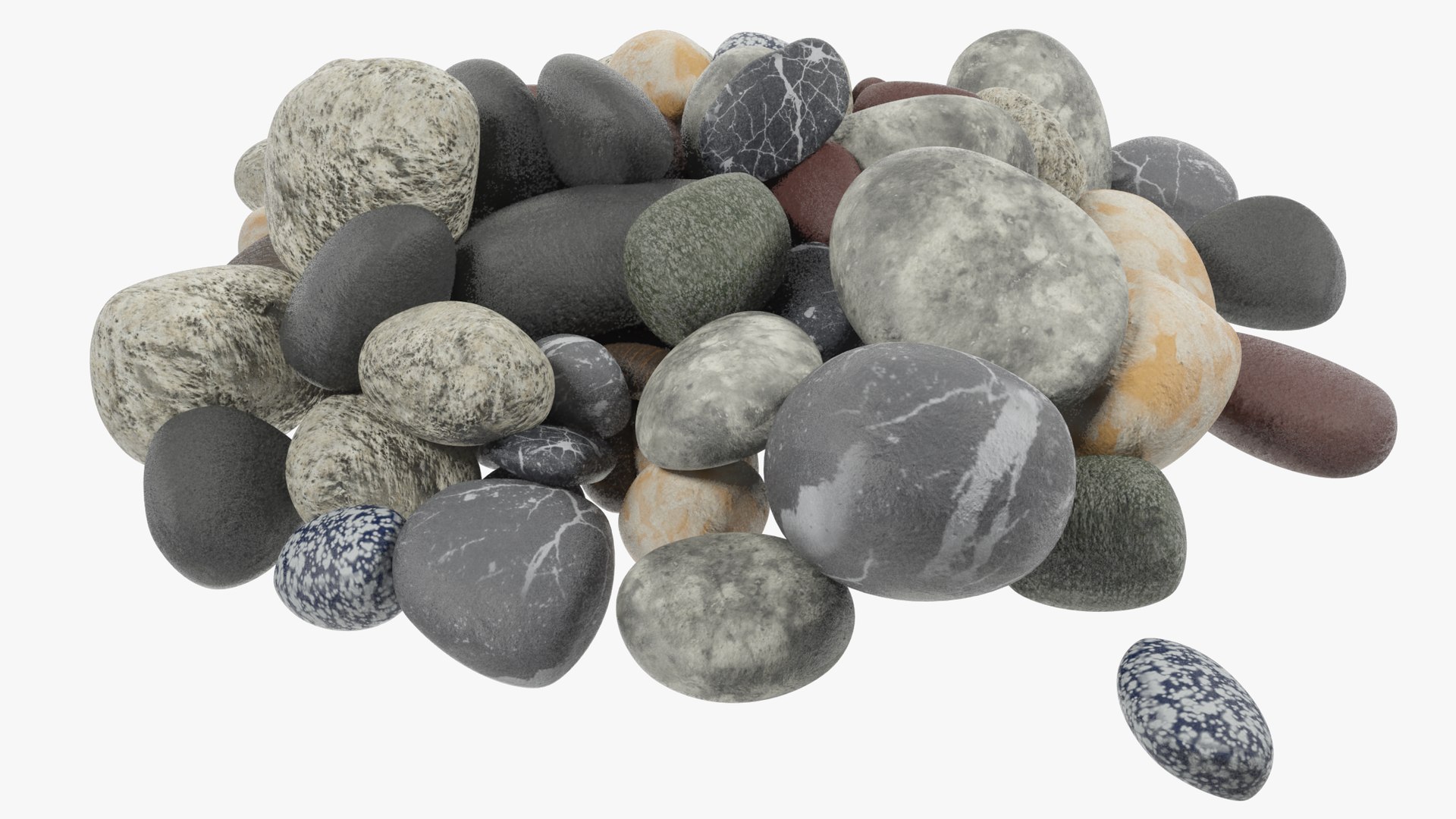 Pebbles Stones 3D Model - TurboSquid 1585037