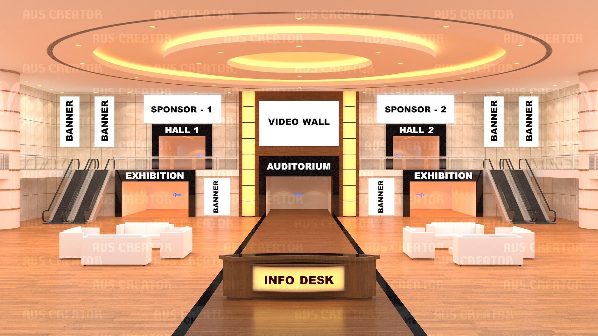 Virtual Lobby 3D Model - TurboSquid 1743086