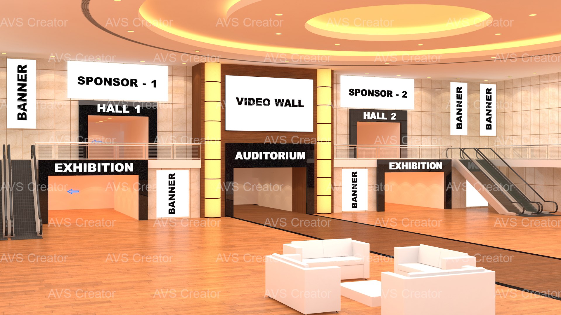 Virtual Lobby 3D Model - TurboSquid 1743086