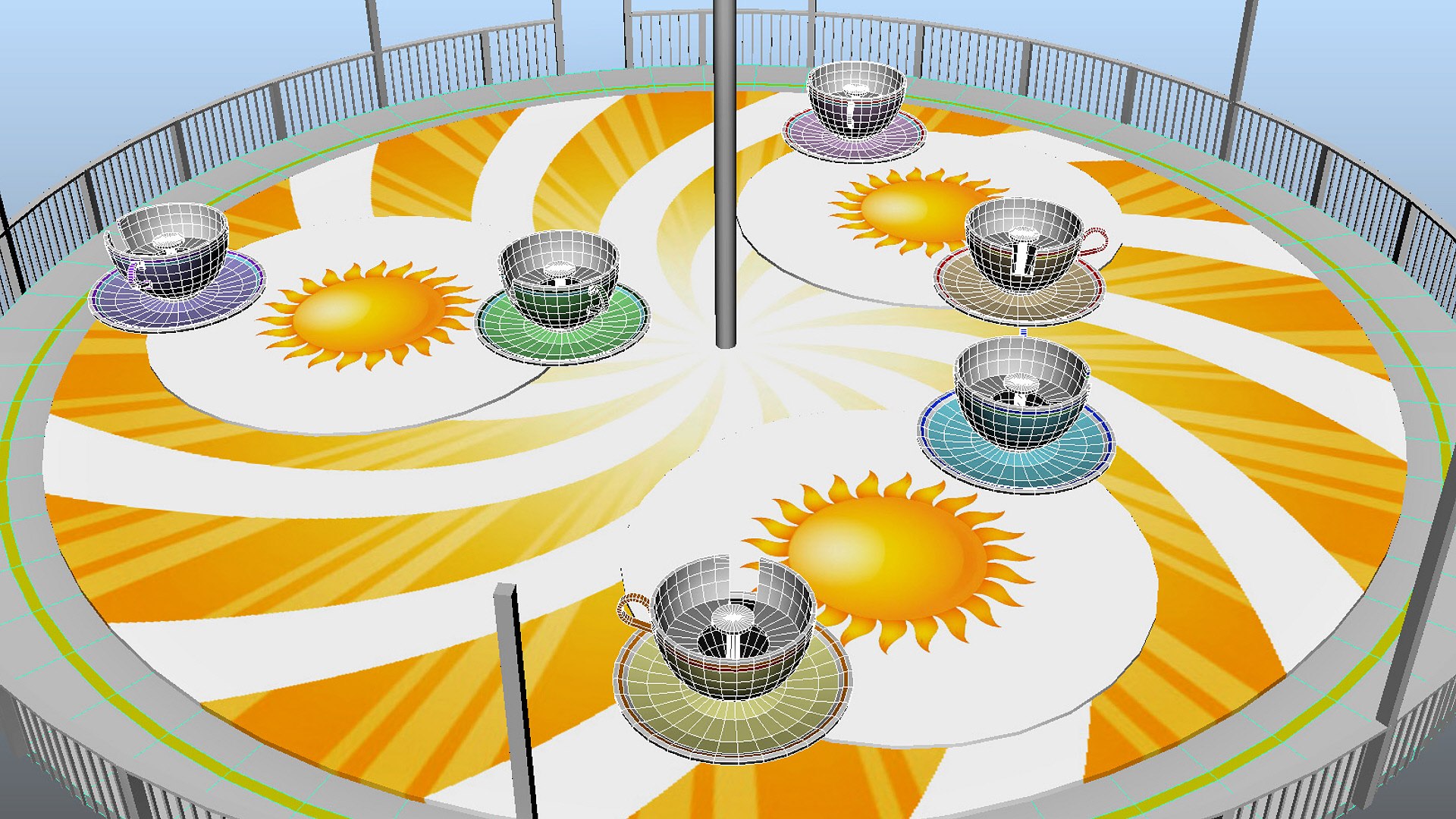 Classic Tea Cups Carnival Ride 3D Model - TurboSquid 1793650