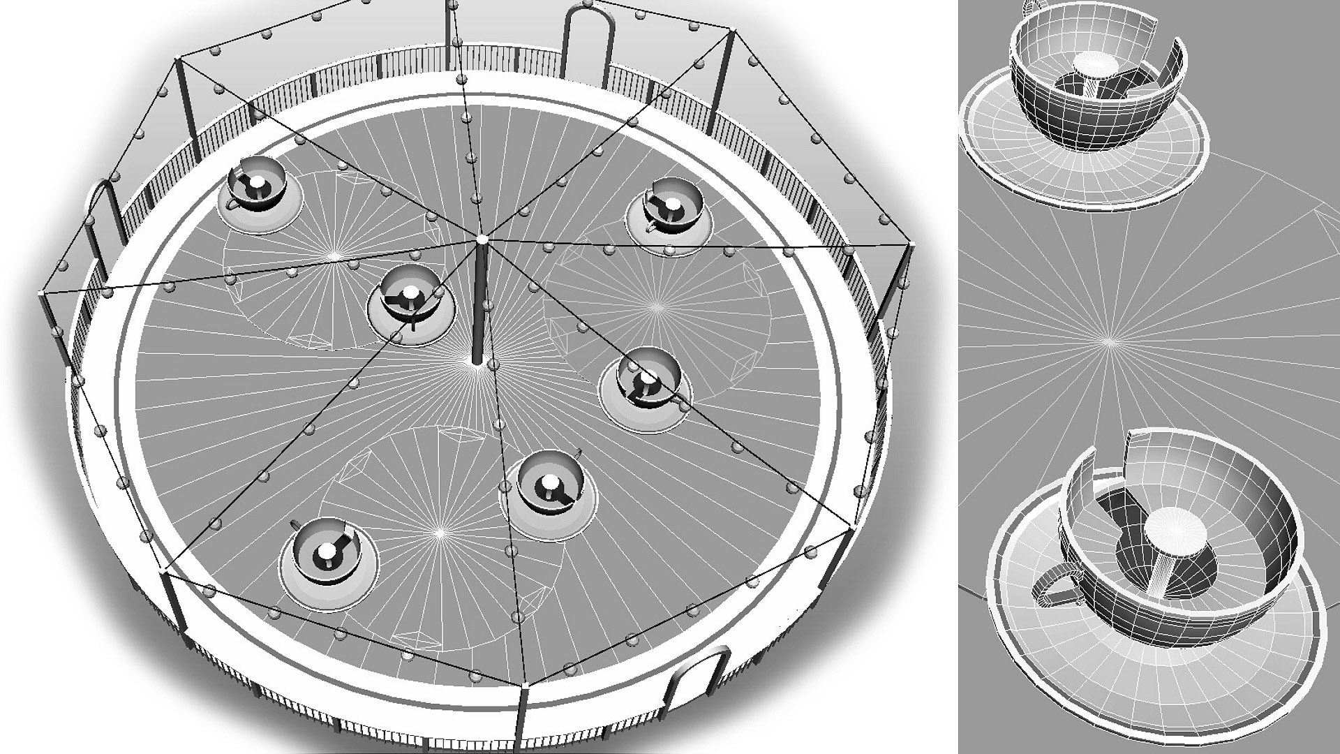 Classic Tea Cups Carnival Ride 3D Model - TurboSquid 1793650