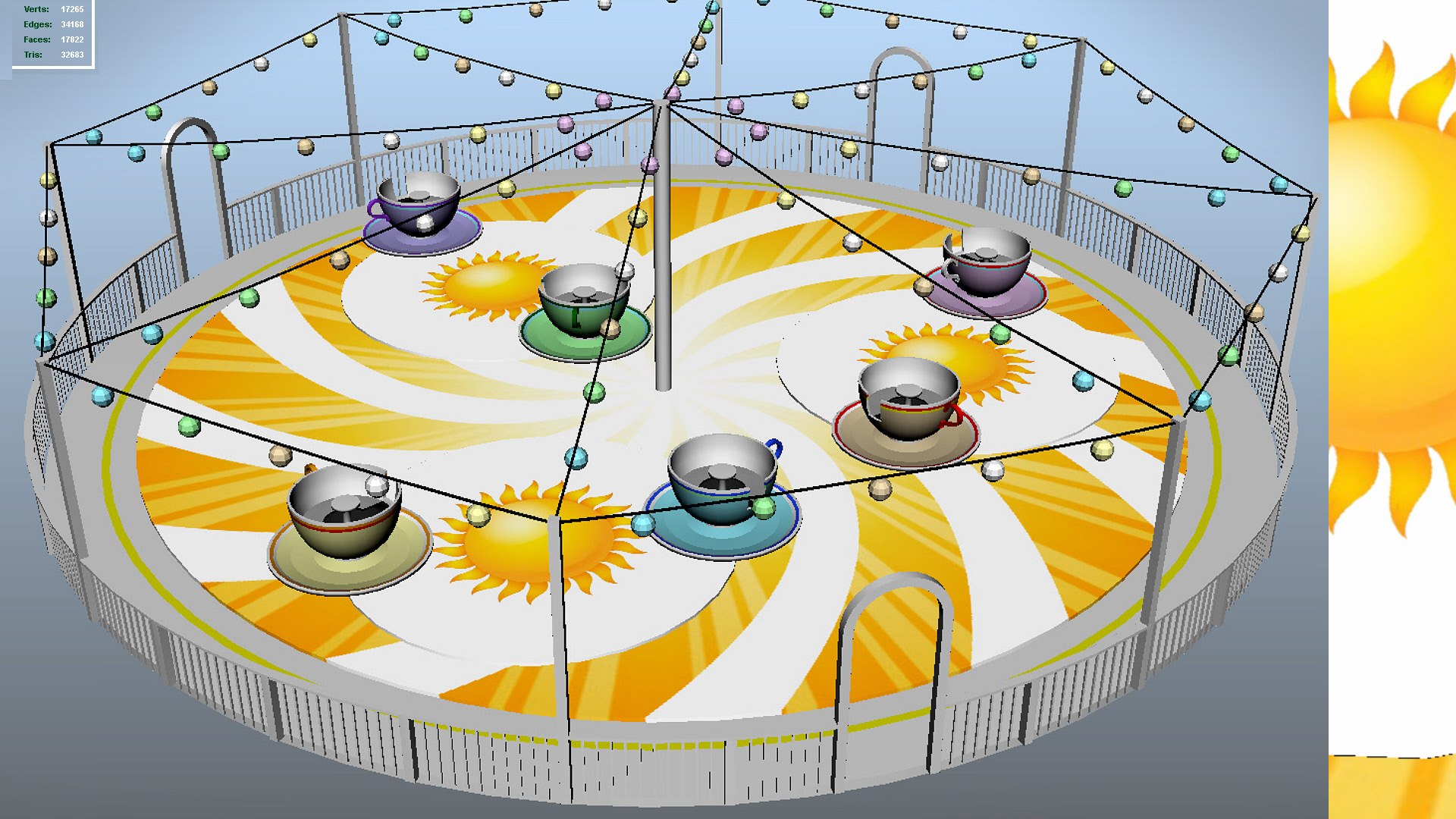 Classic Tea Cups Carnival Ride 3D Model - TurboSquid 1793650