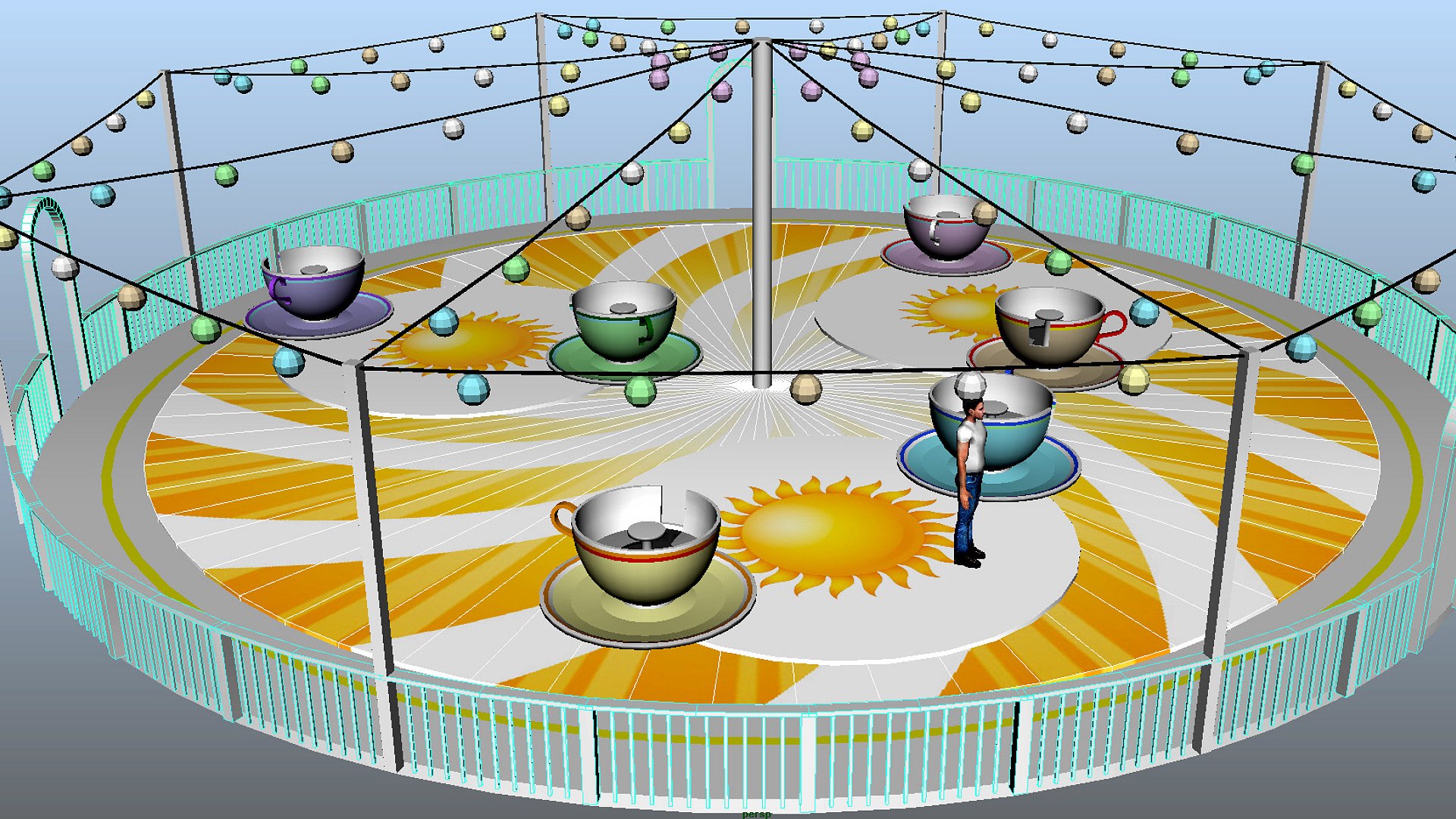 Classic Tea Cups Carnival Ride 3D Model - TurboSquid 1793650