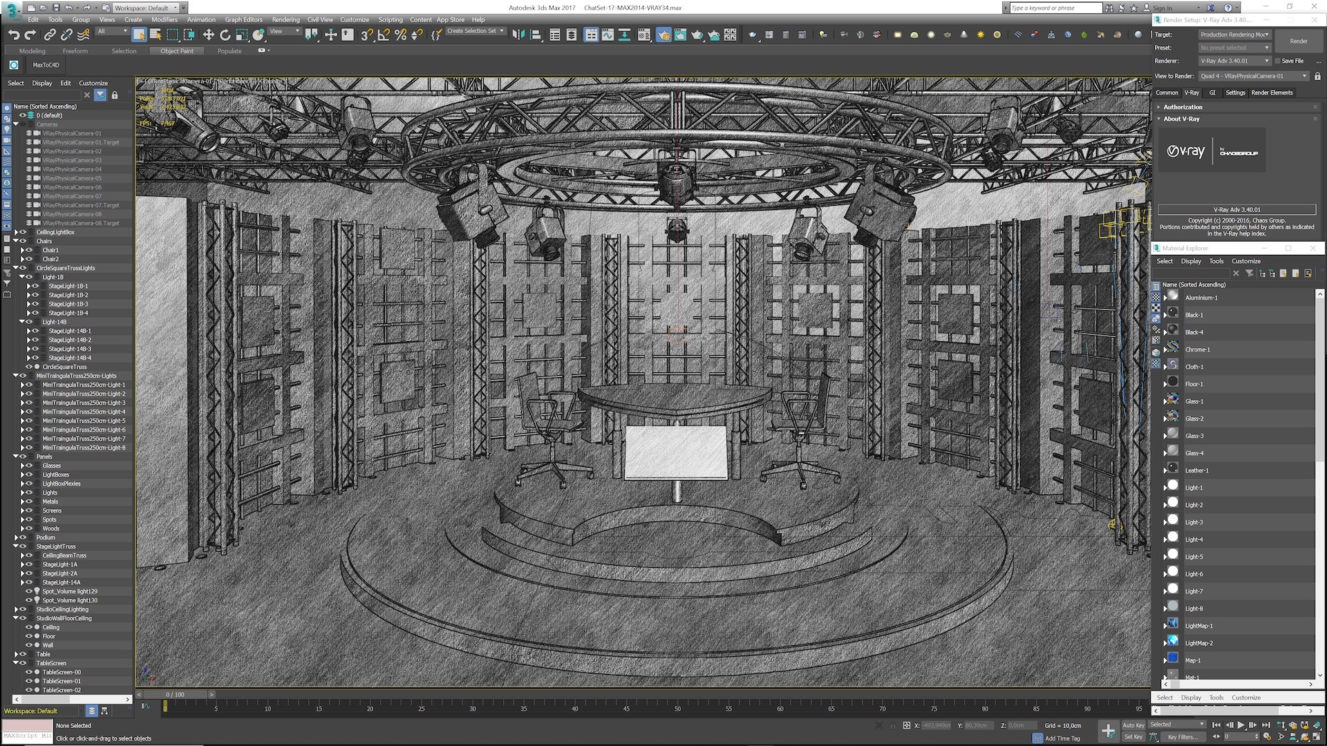 3D Model Virtual TV Studio Chat Set 17 - TurboSquid 1999924