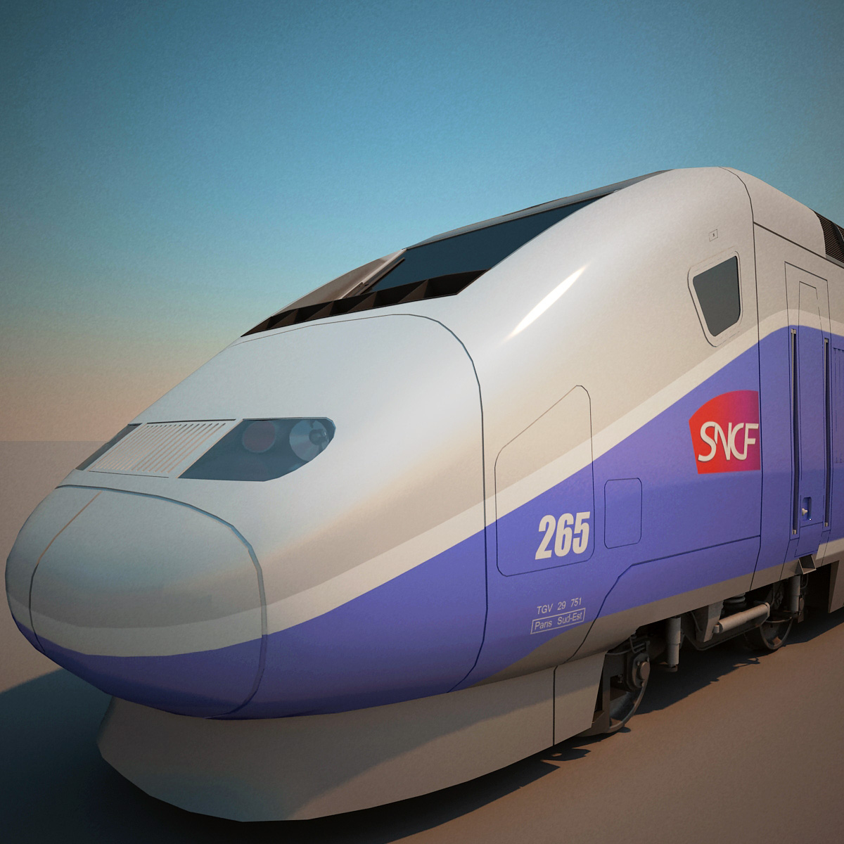 sncf tgv duplex train 3d model