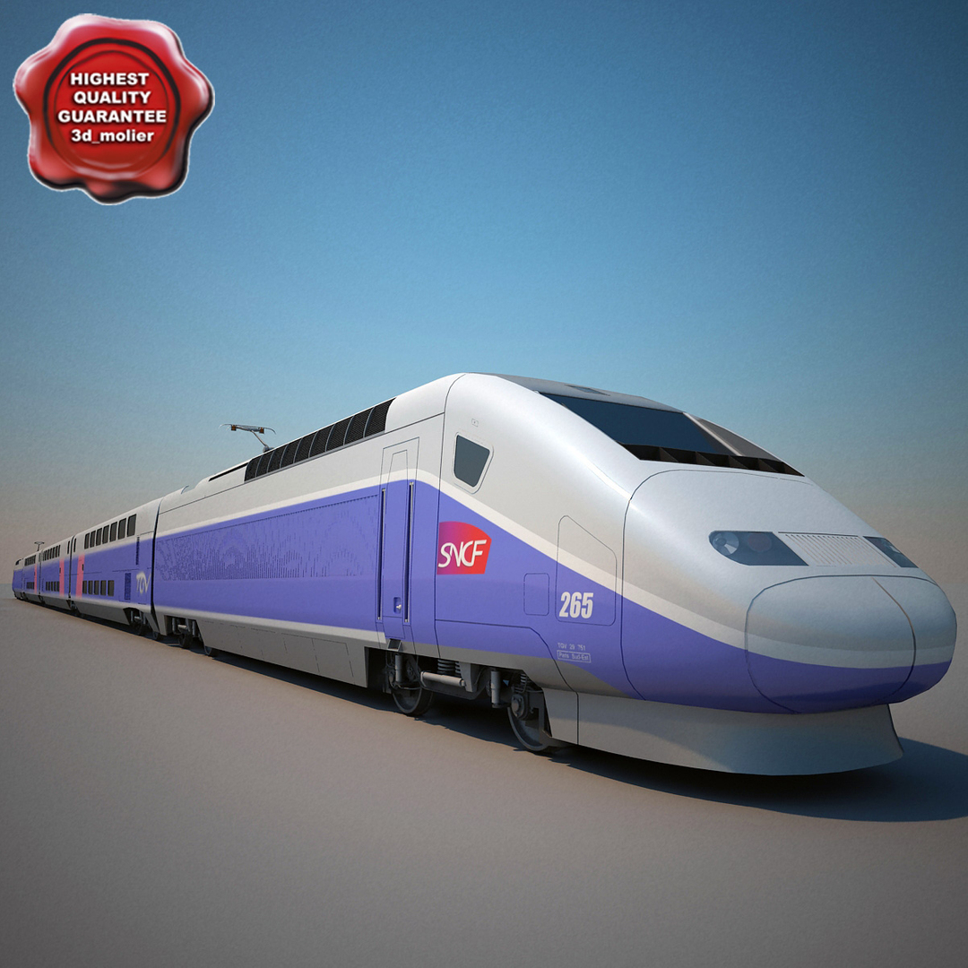 sncf tgv duplex train 3d model
