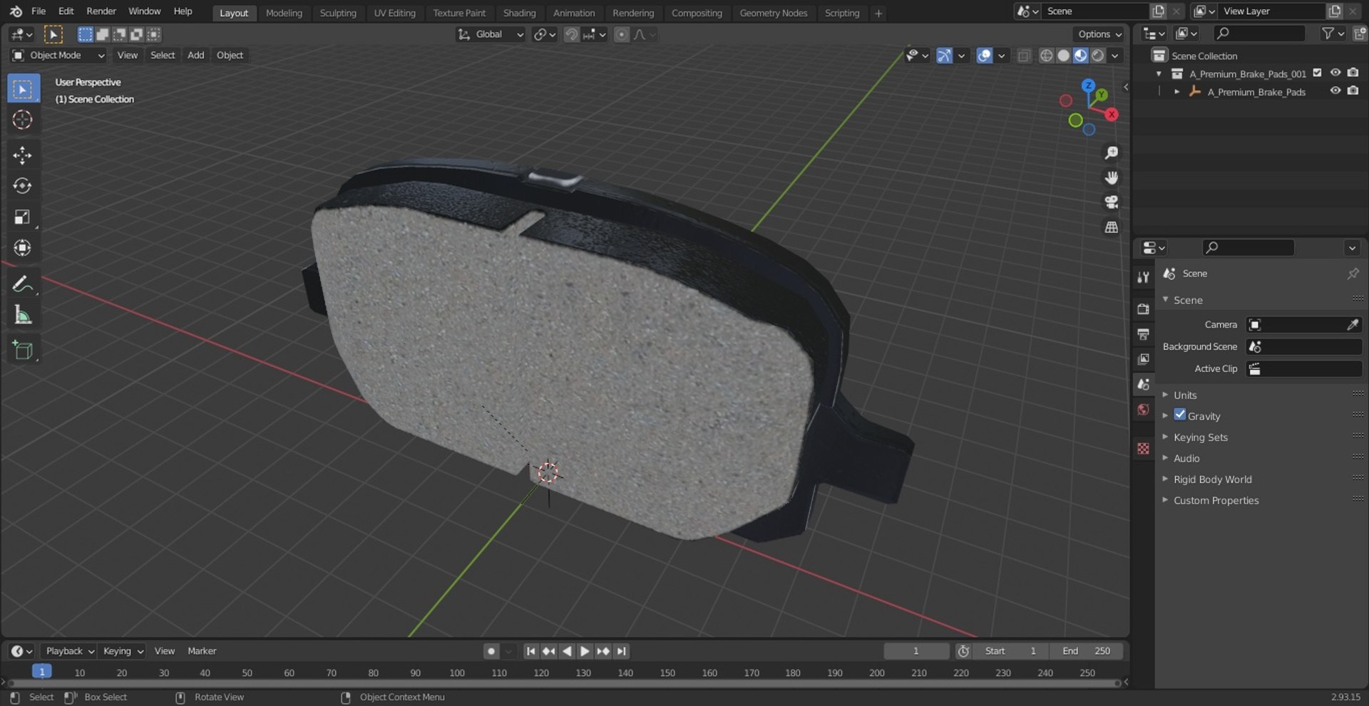 3D A-Premium Brake Pads Model - TurboSquid 2045799