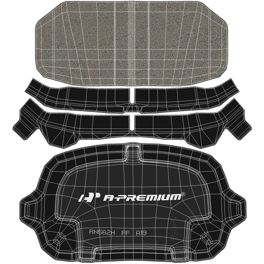 3D A-Premium Brake Pads Model - TurboSquid 2045799