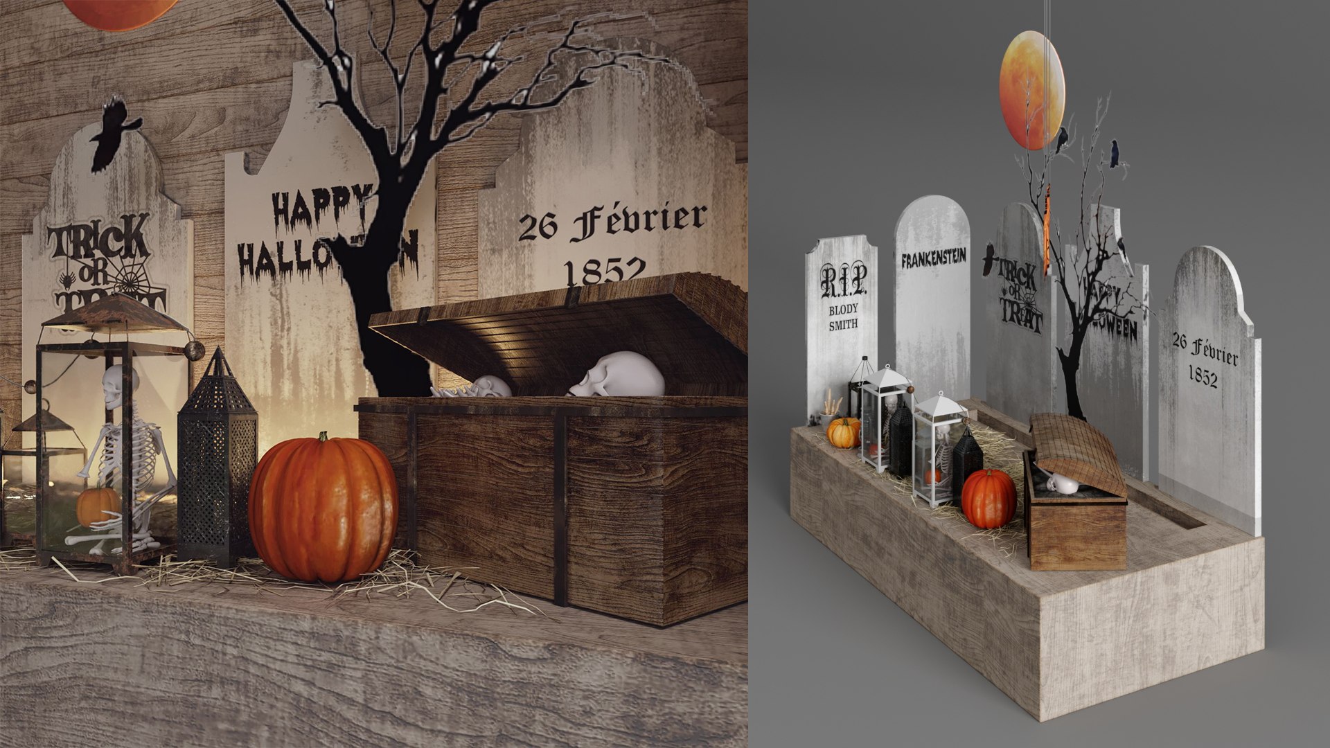3D Halloween Decoration 3D Model - TurboSquid 2194313