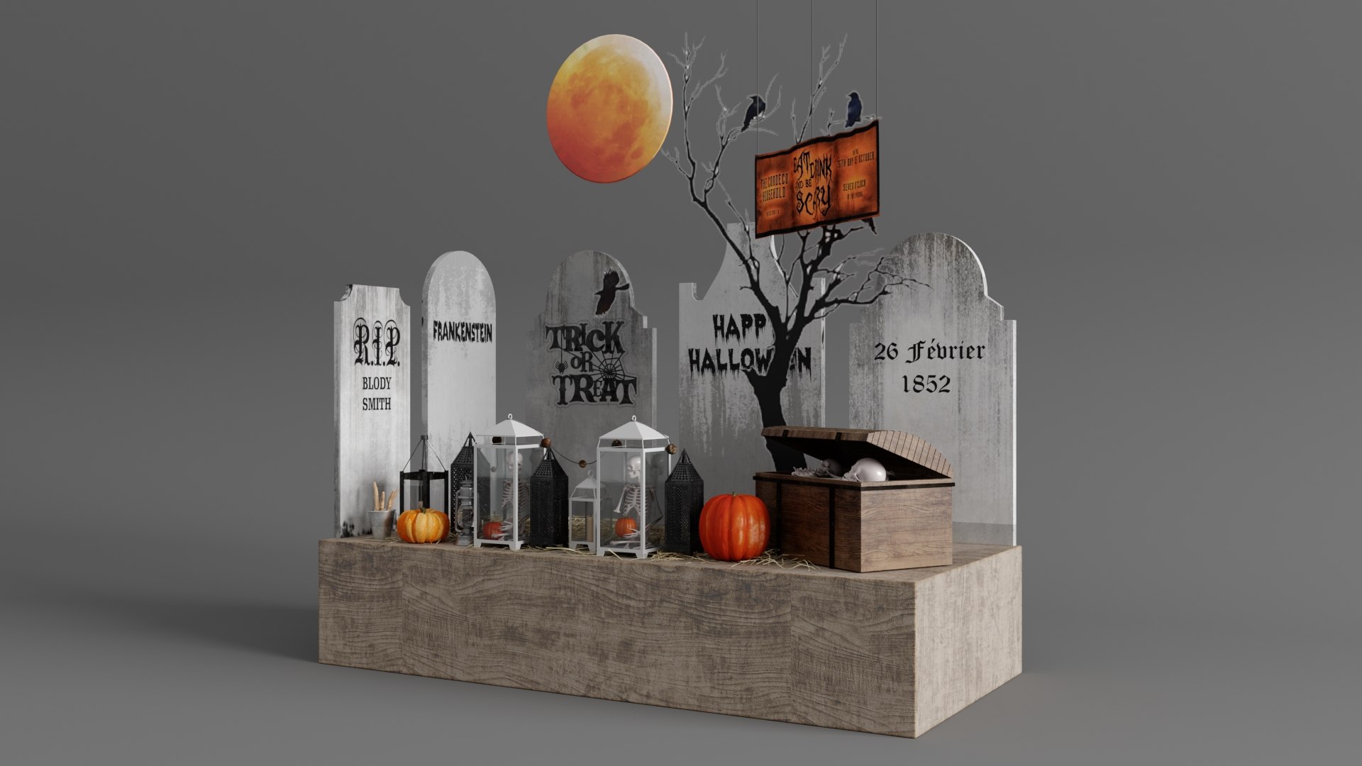 3D Halloween Decoration 3D Model - TurboSquid 2194313